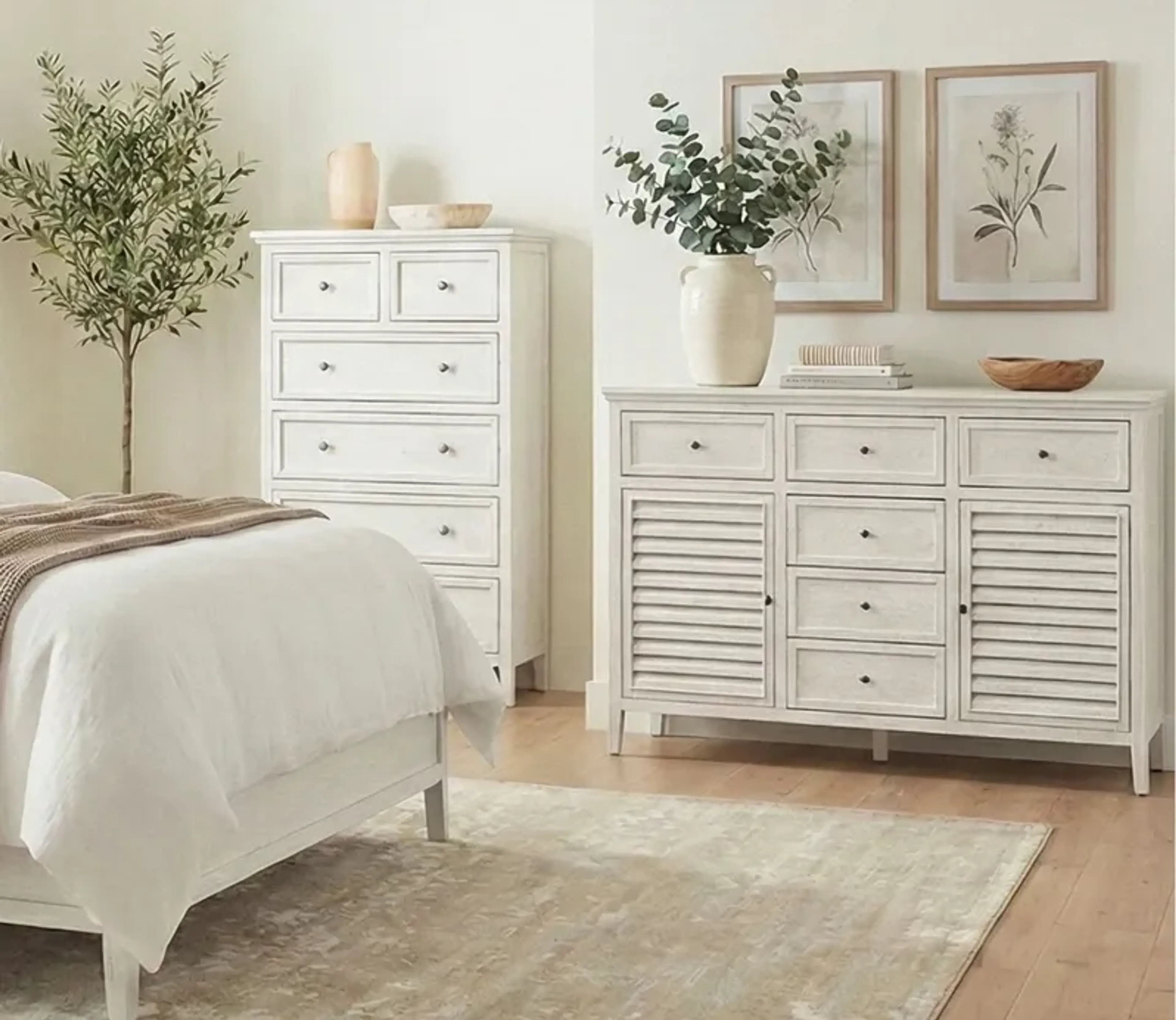 Cm Home Carson Wood Bed 10 Height White King City Mattress | Furniture.com