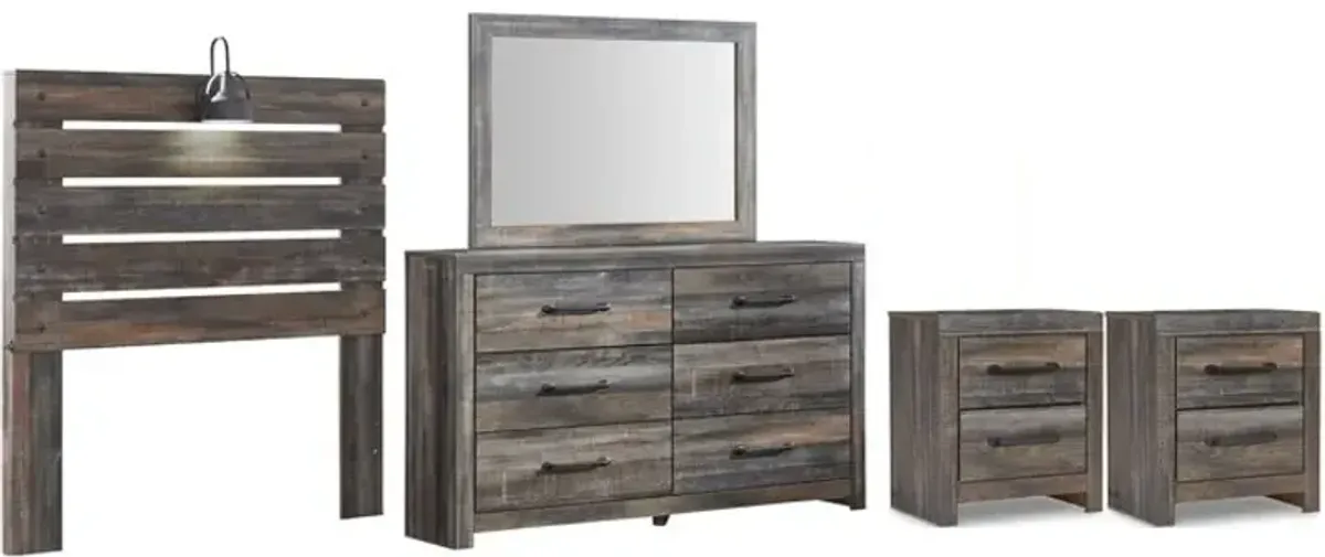 Benchcraft® Derekson 2-Piece Multi Gray Queen Panel Bed Bedroom Set by ...