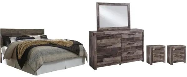 Benchcraft® Derekson 5-Piece Multi Gray King Panel Bed Set by Darvin ...