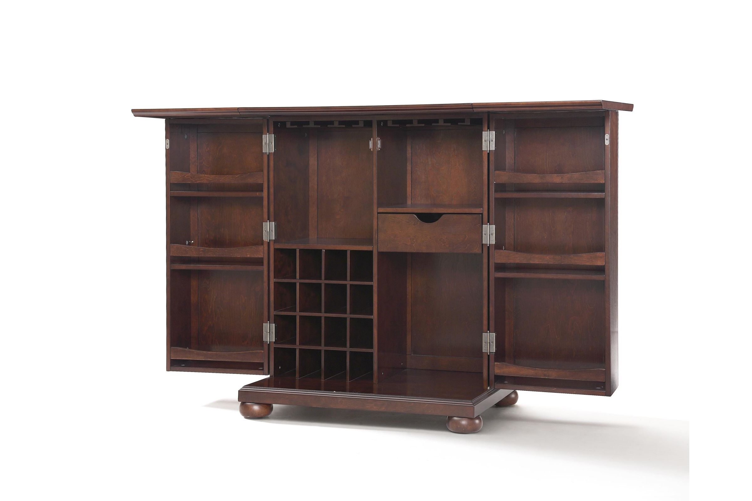 Alexandria Expandable Bar Cabinet in Vintage Mahogany