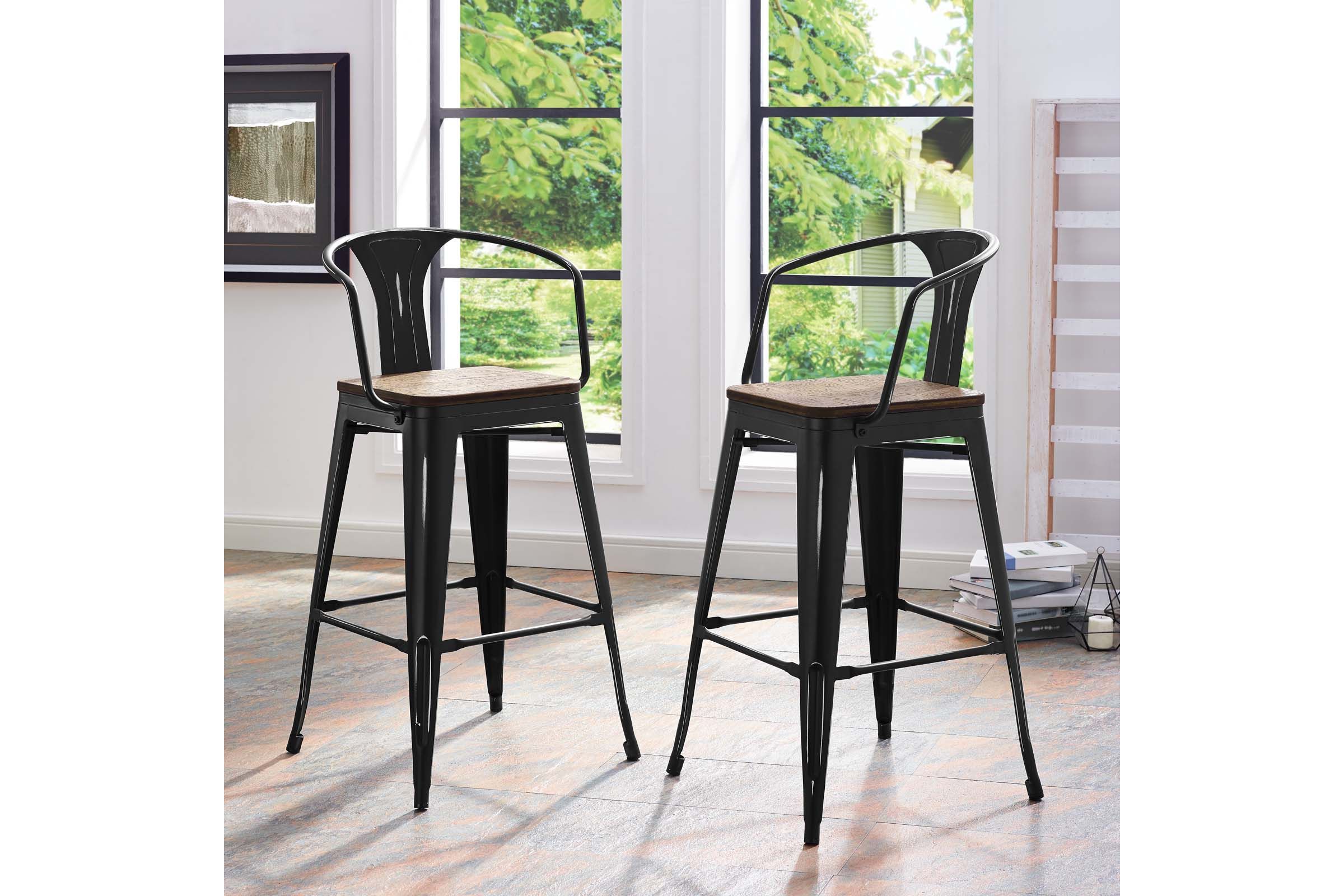 Promenade Low Back Bar Stool in Black