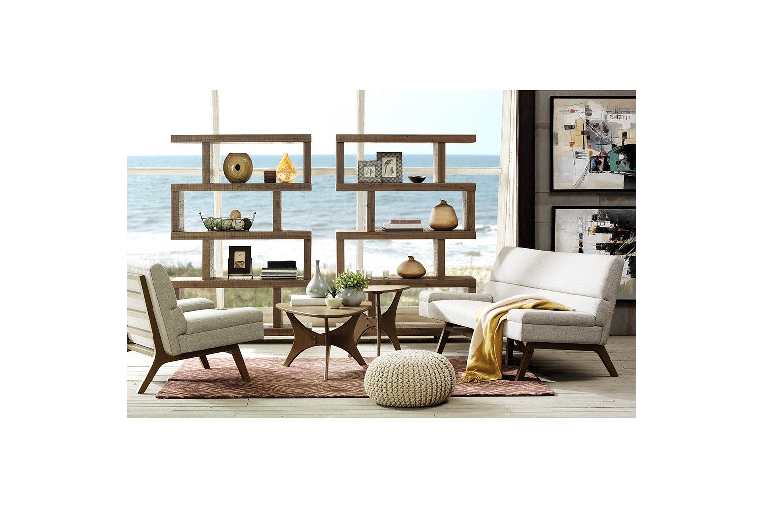 Blaze Triangle Wood Coffee Table by INK+IVY