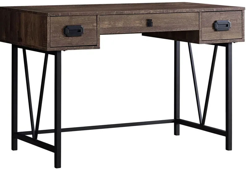 Brown Industrial 48” Reclaimed Wood Computer Desk by Gardner White ...