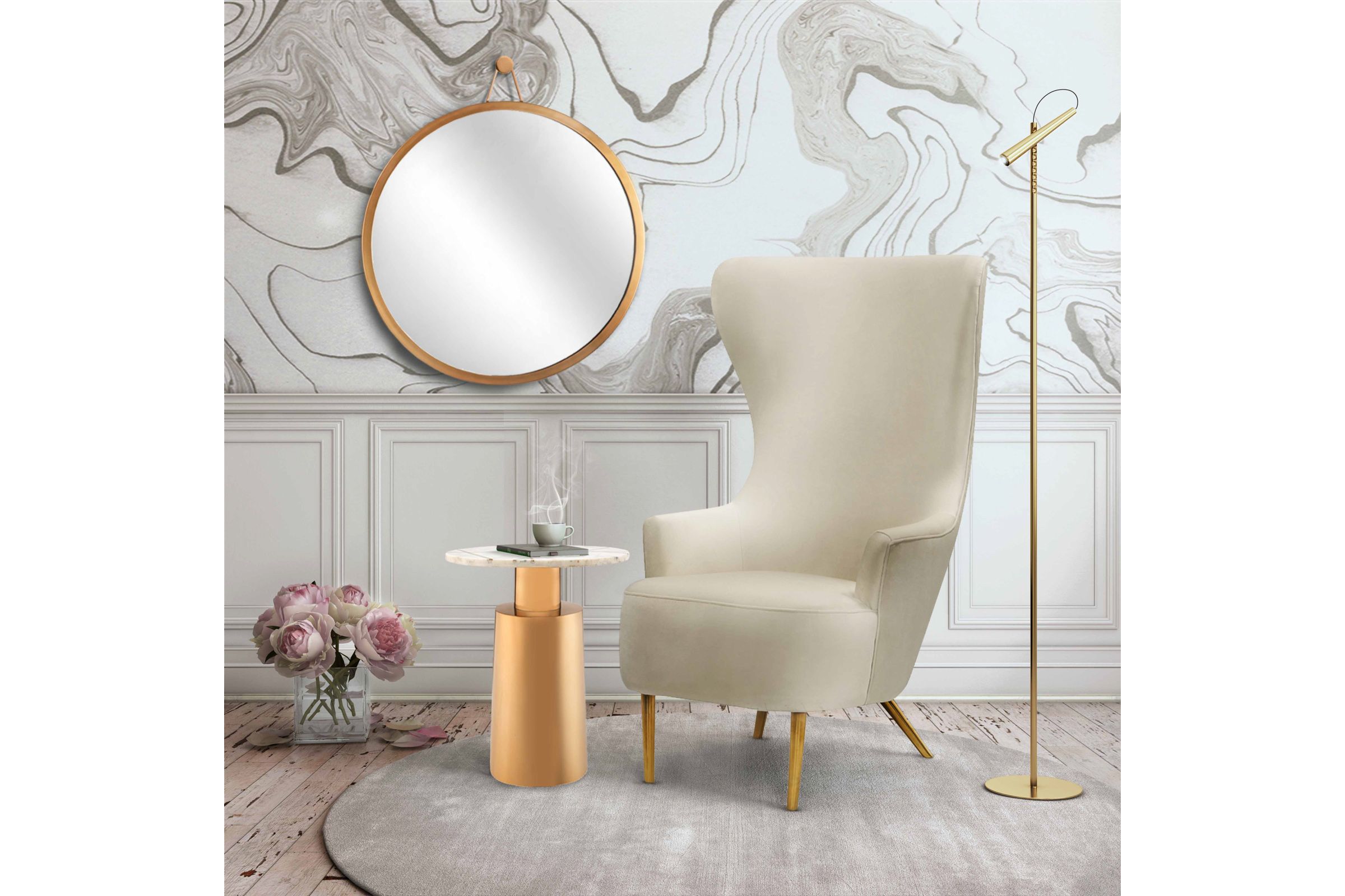 Julia Cream Wingback Chair