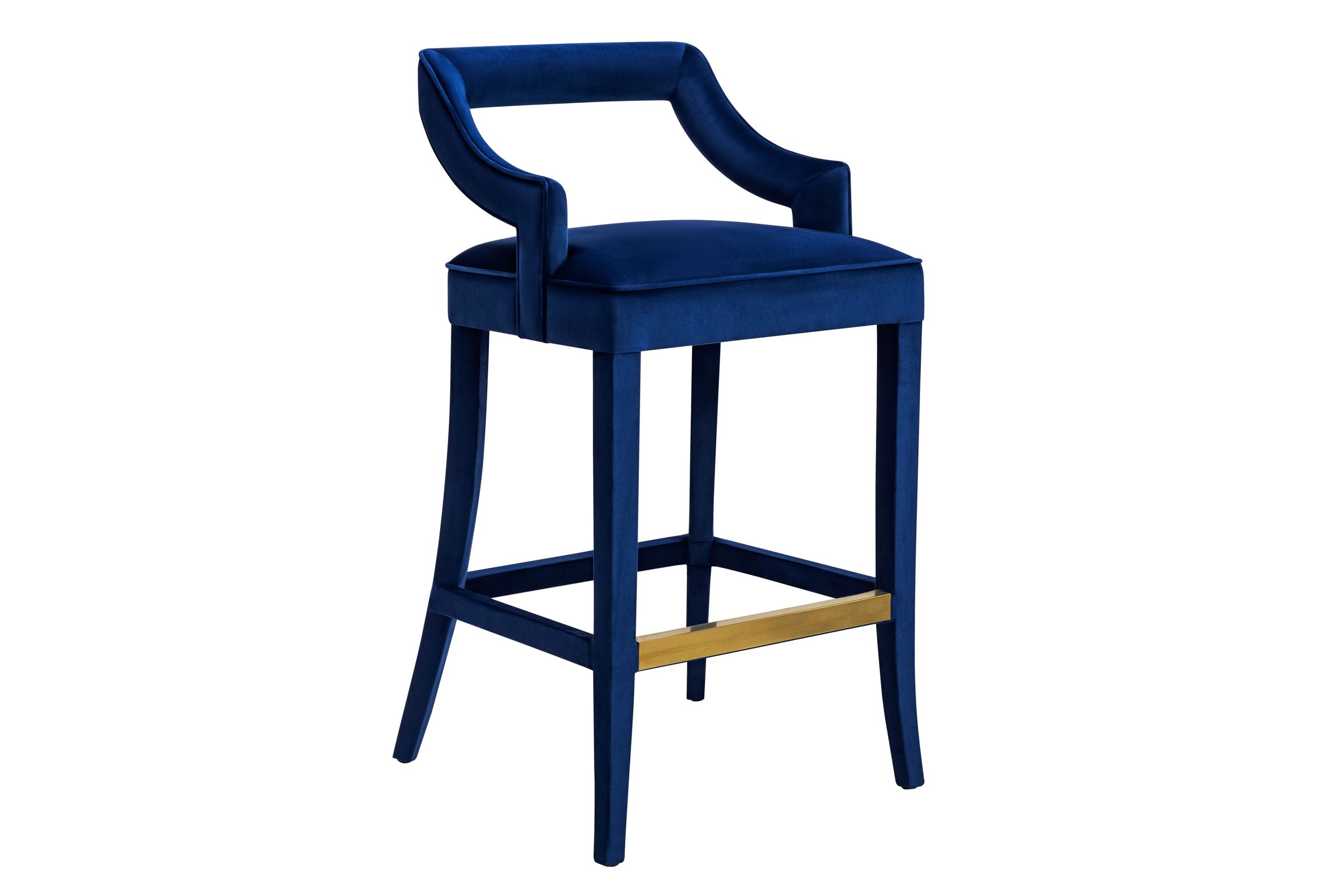 Tiffany Navy Velvet Bar Stool