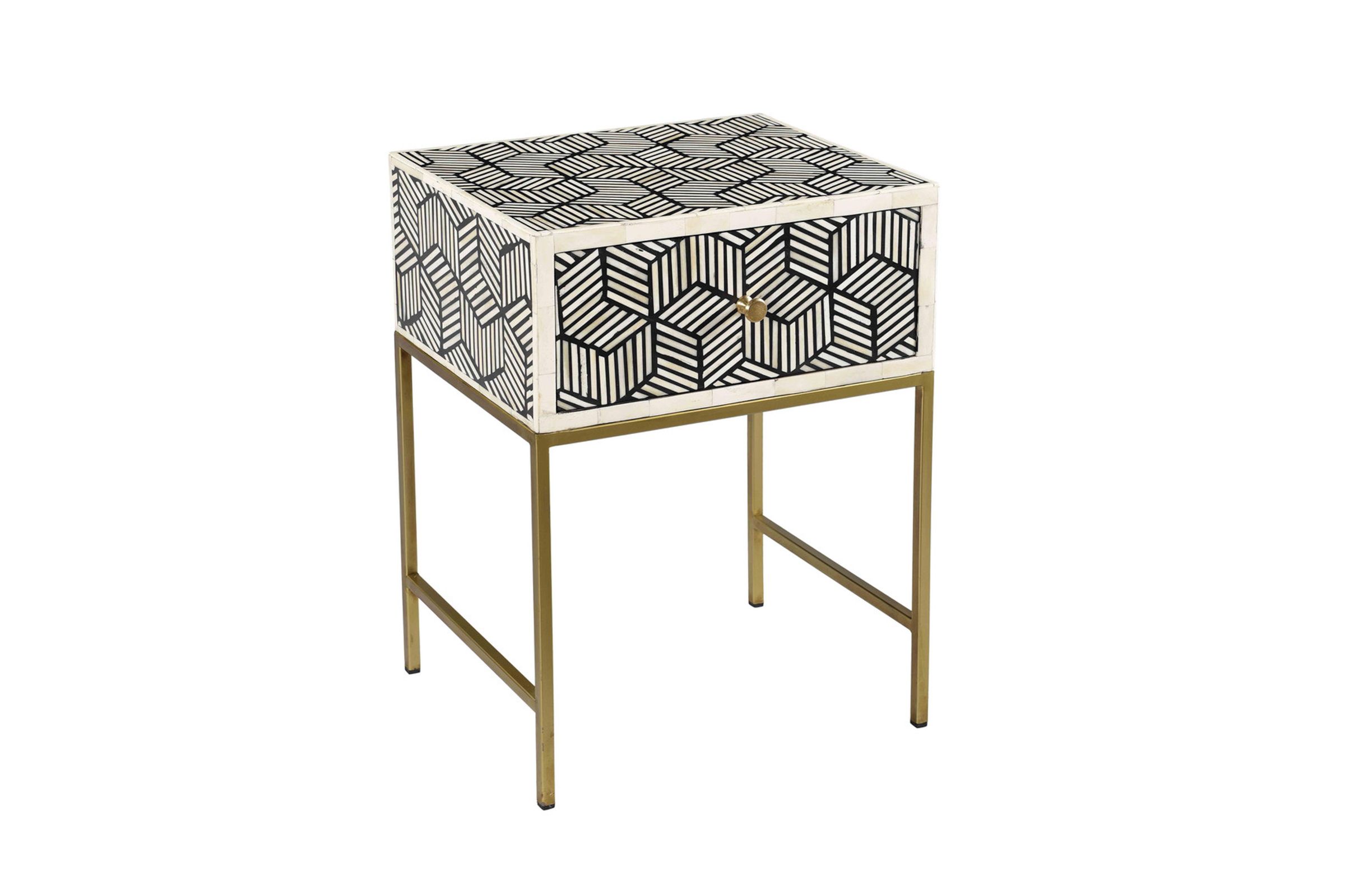 Bone Inlay Side Table
