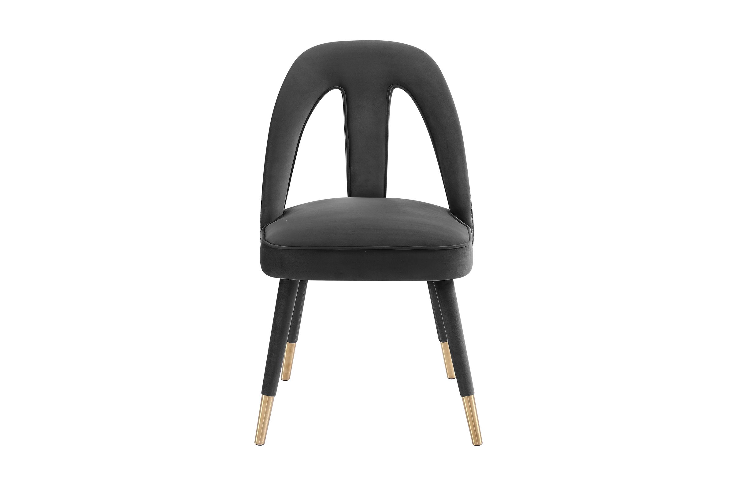 Petra Dark Grey Velvet Side Chair