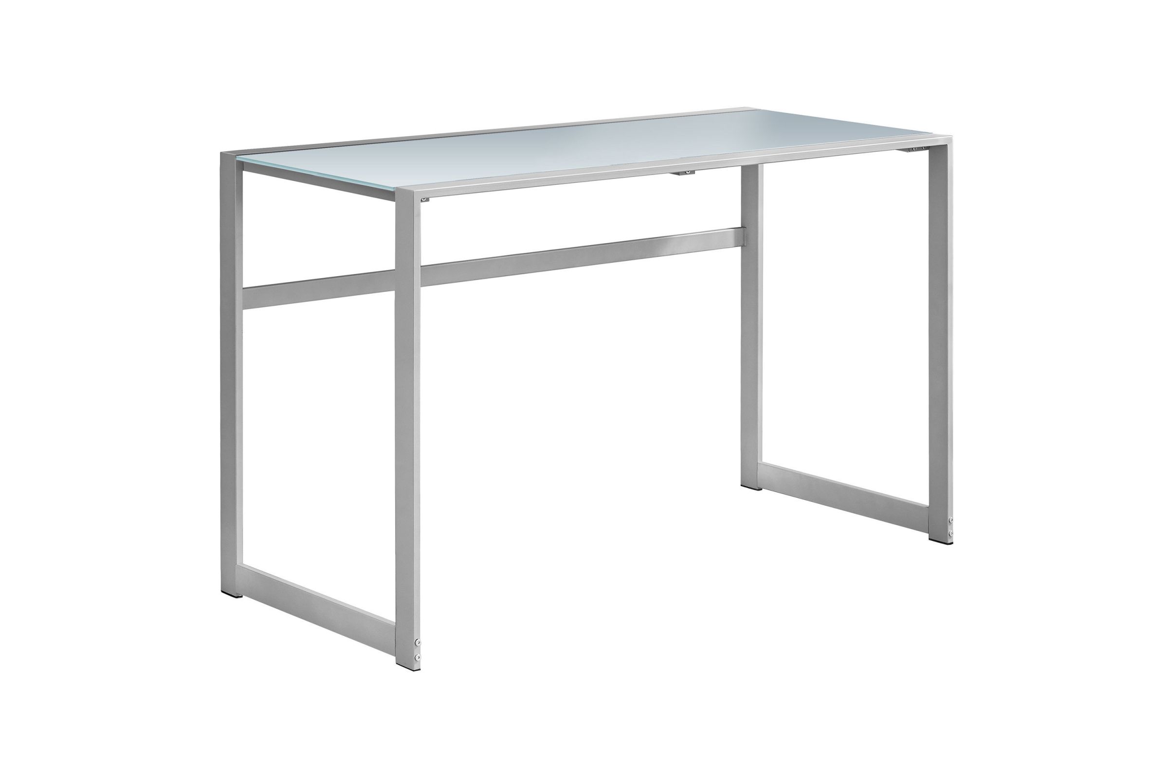 Redfern 48" Silver Computer Desk with Tempered Glass Top