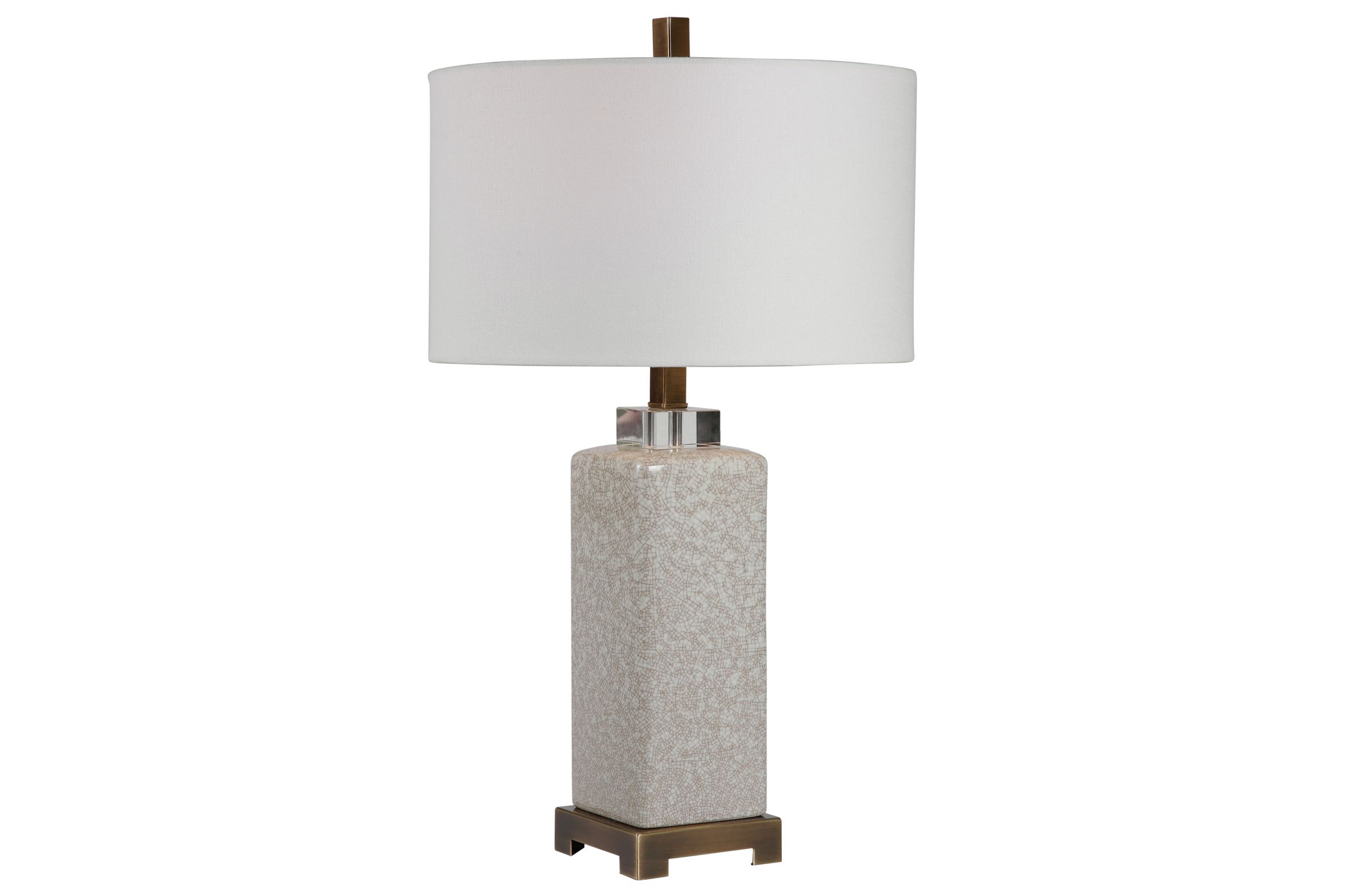 Irie Crackled Taupe Table Lamp