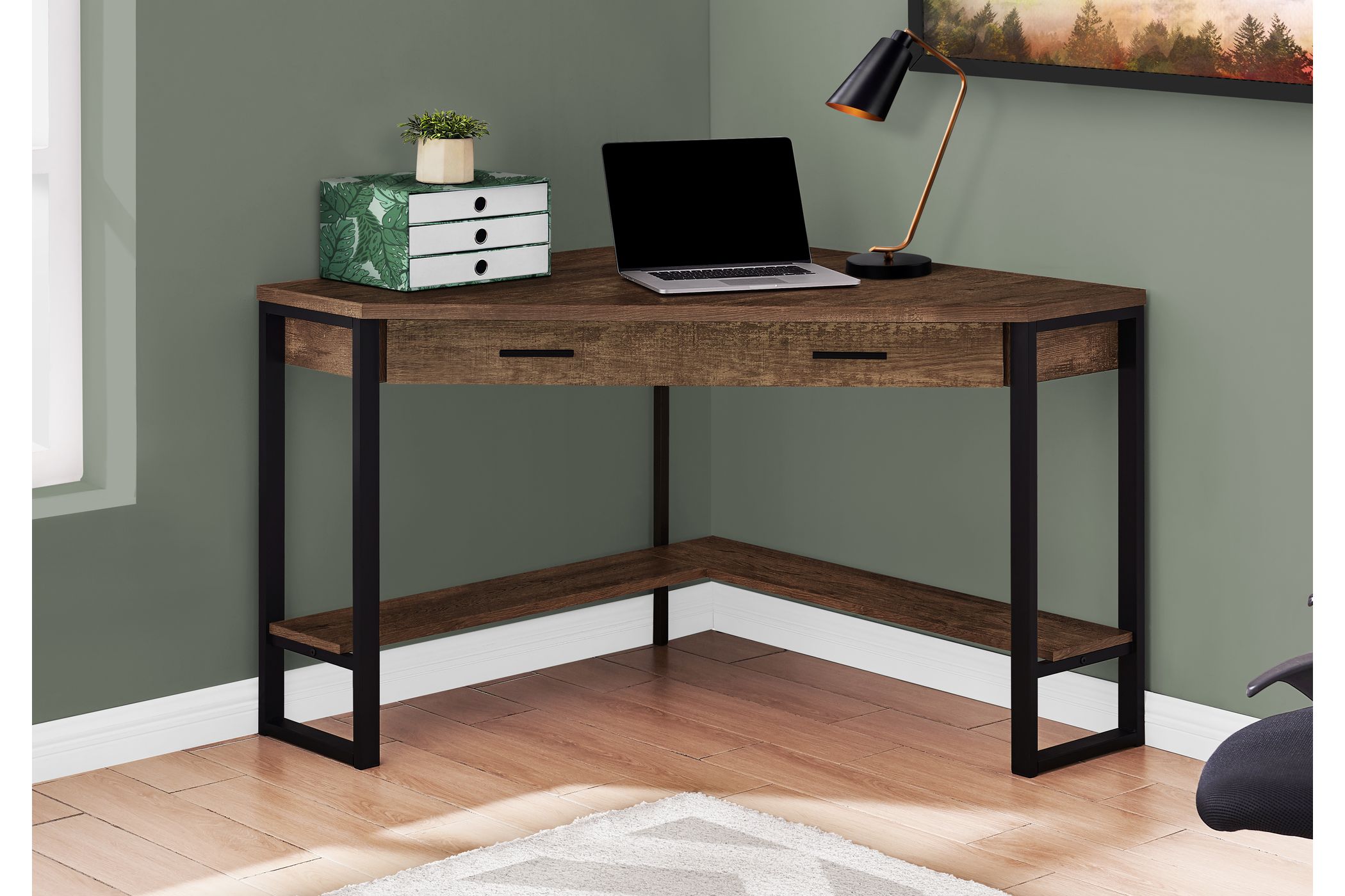 Easton 42" Brown Corner Computer Desk