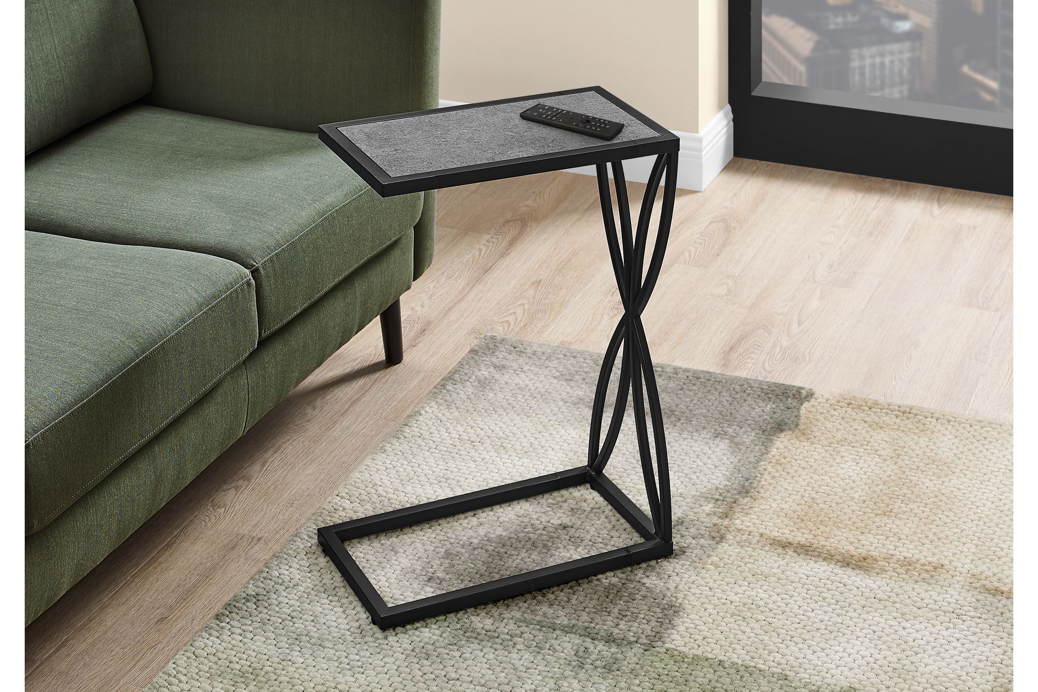 Verona 25" Grey Stone Accent Table