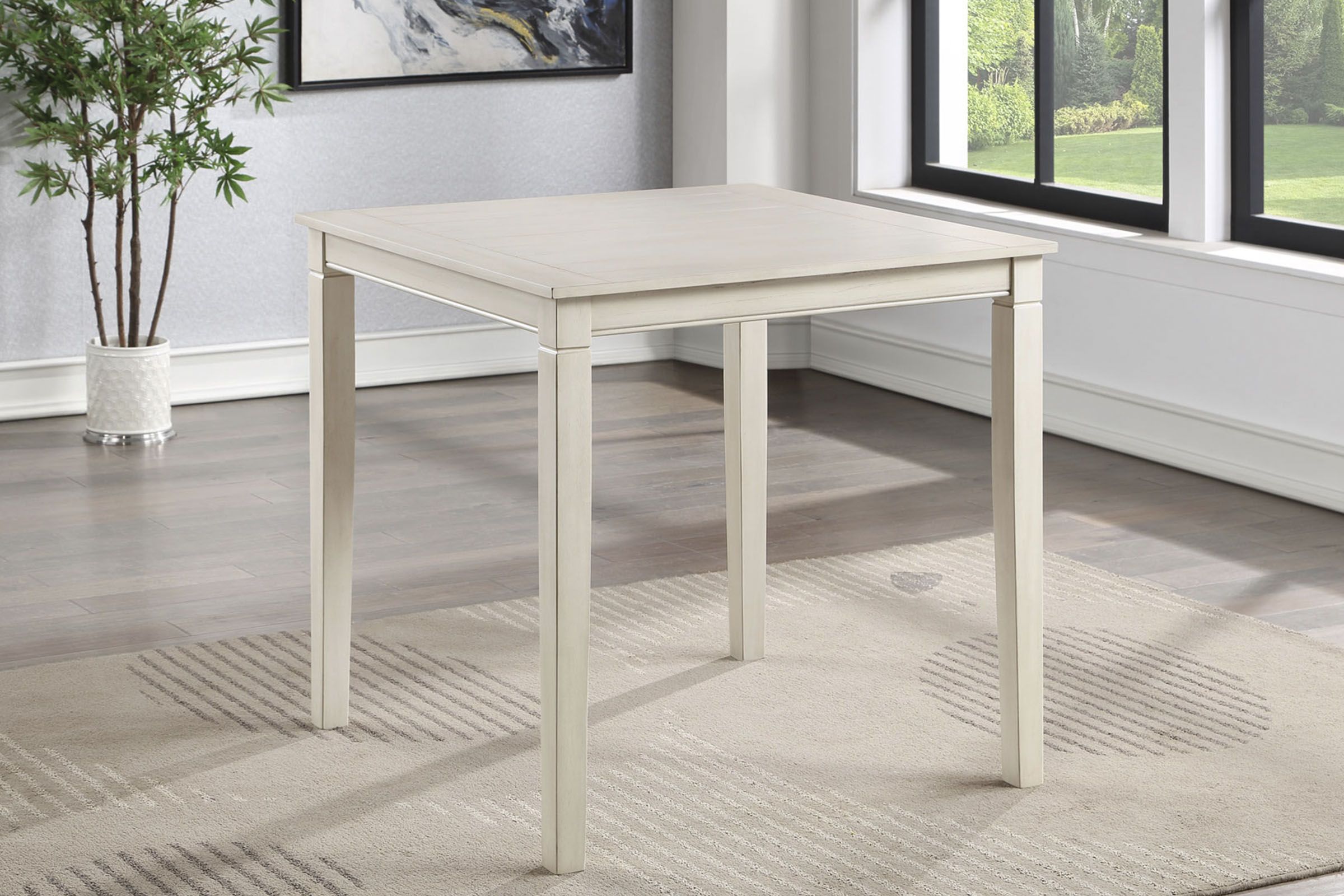 Westlake White Pub Table + 4 Stools