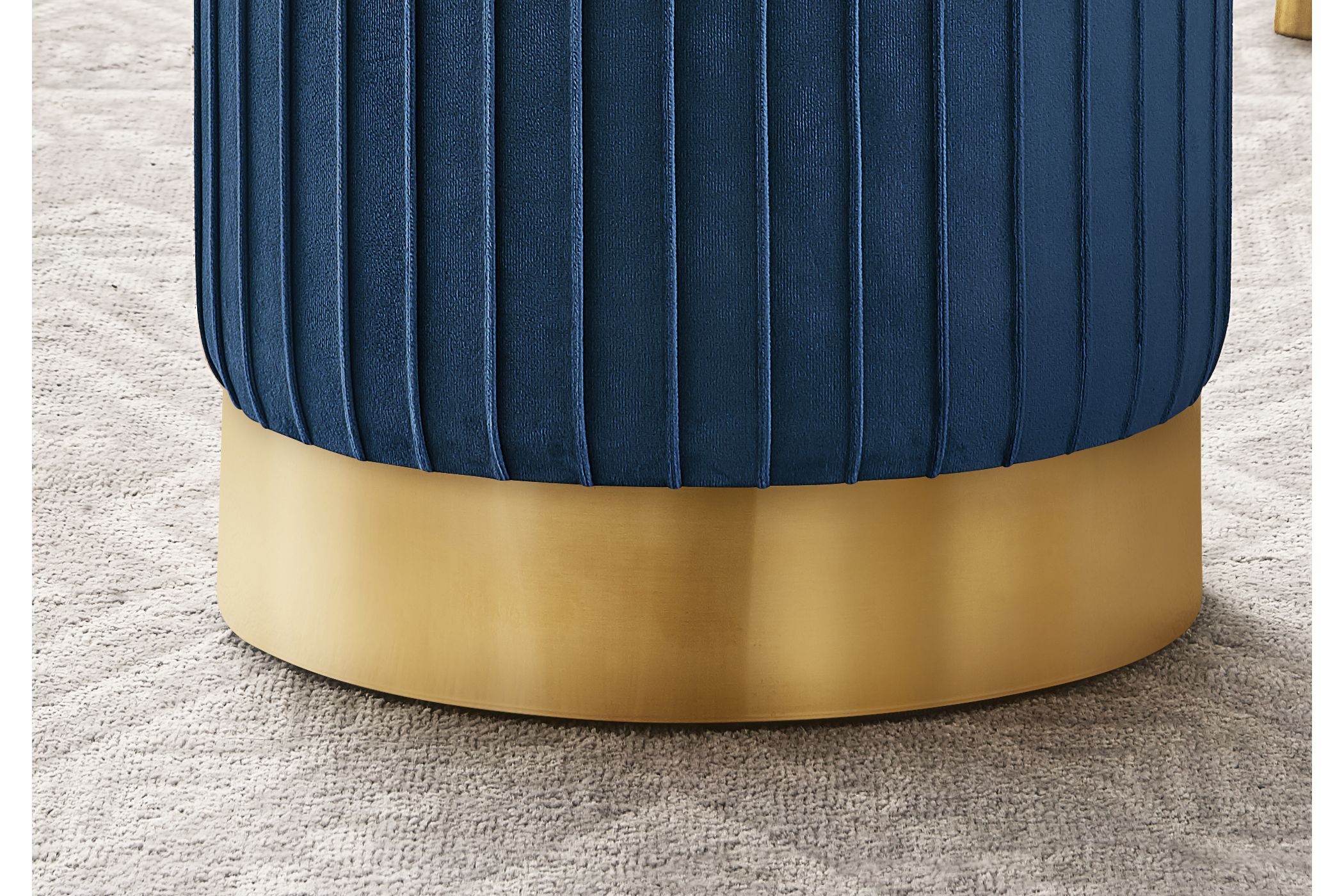 Blue Velvet Ottoman