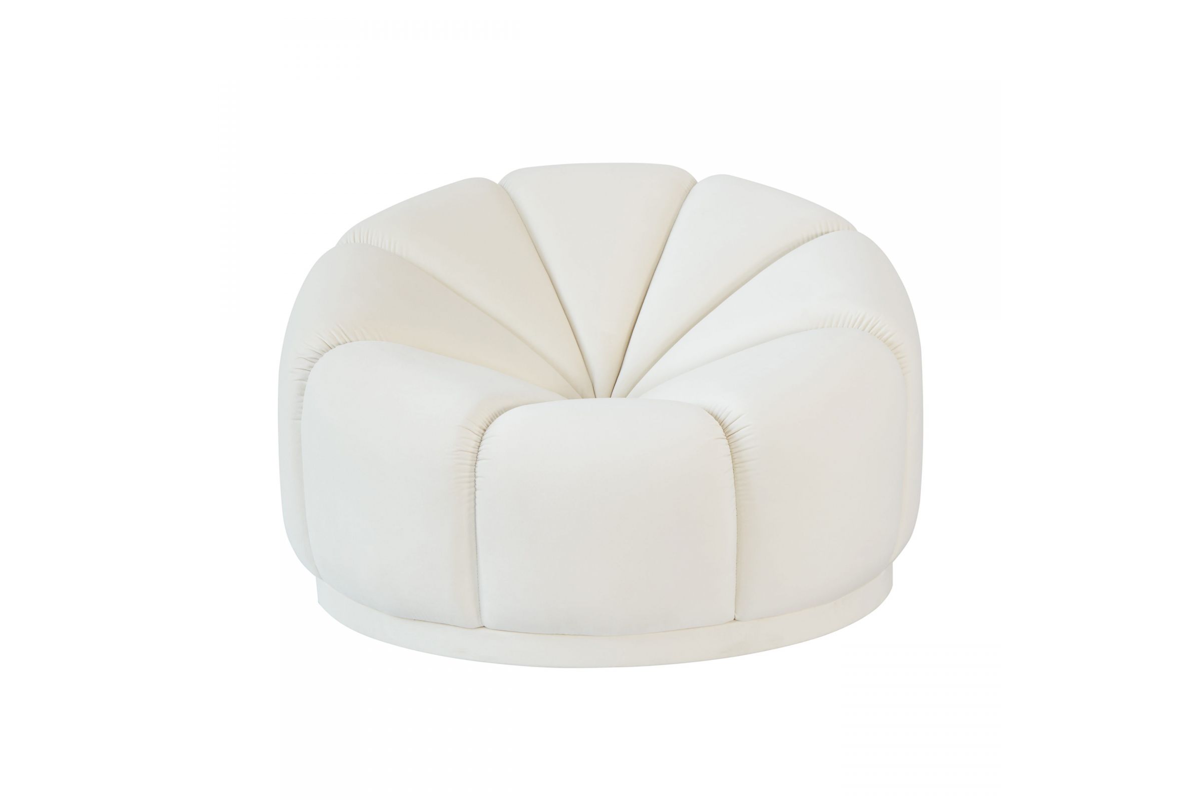 Marshmallow Cream Velvet Lounge Chair