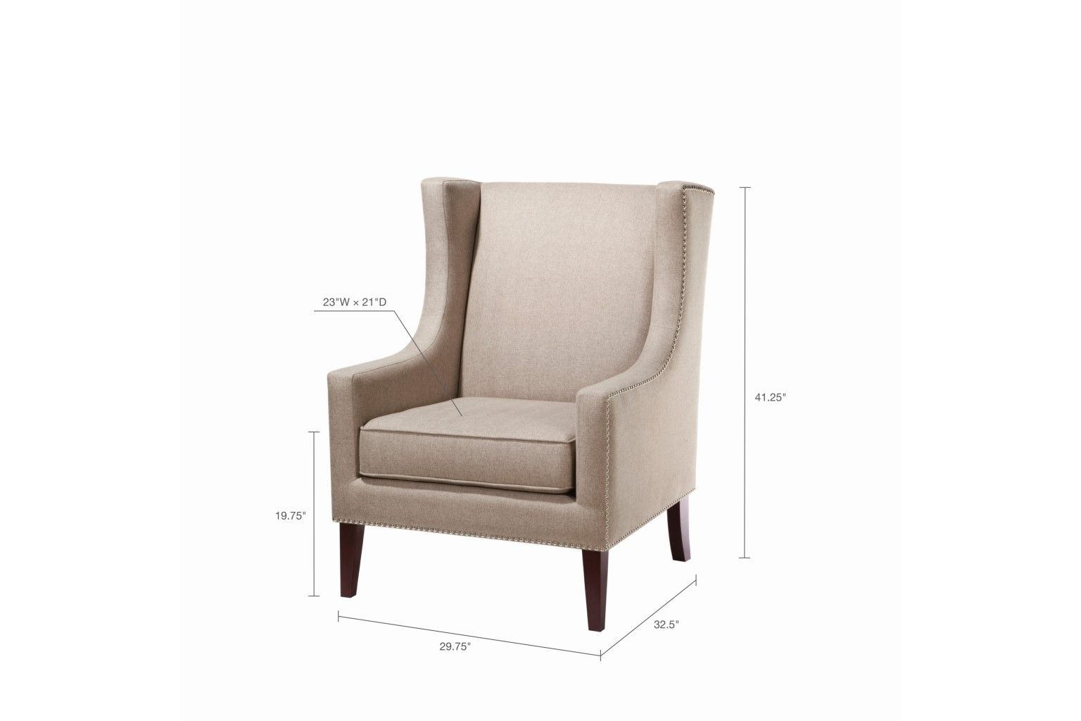 Barton Taupe Wing Chair