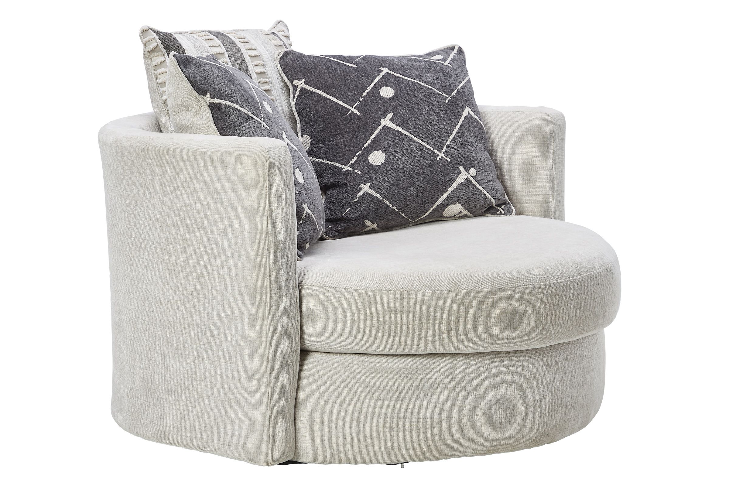 Aria Beige Swivel Pod Chair