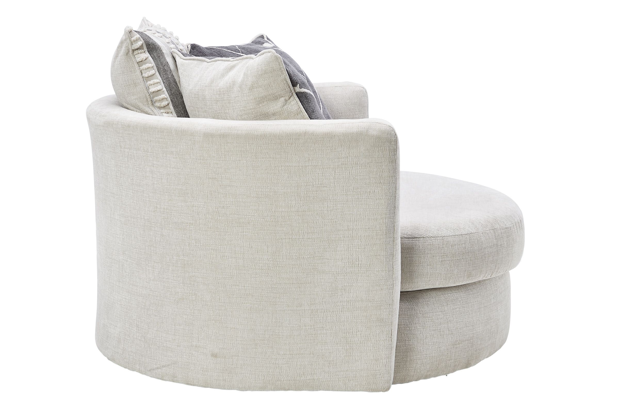 Aria Beige Swivel Pod Chair