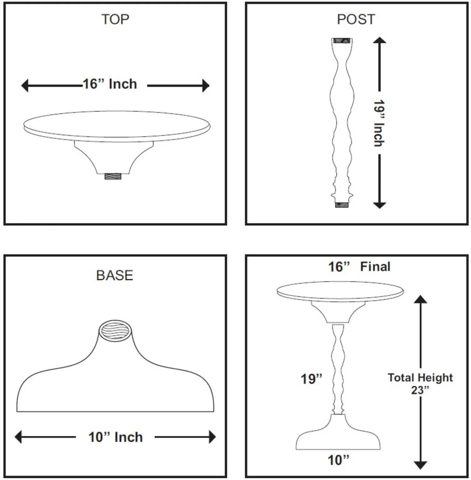 Zelda Gold Pedestal Side Table