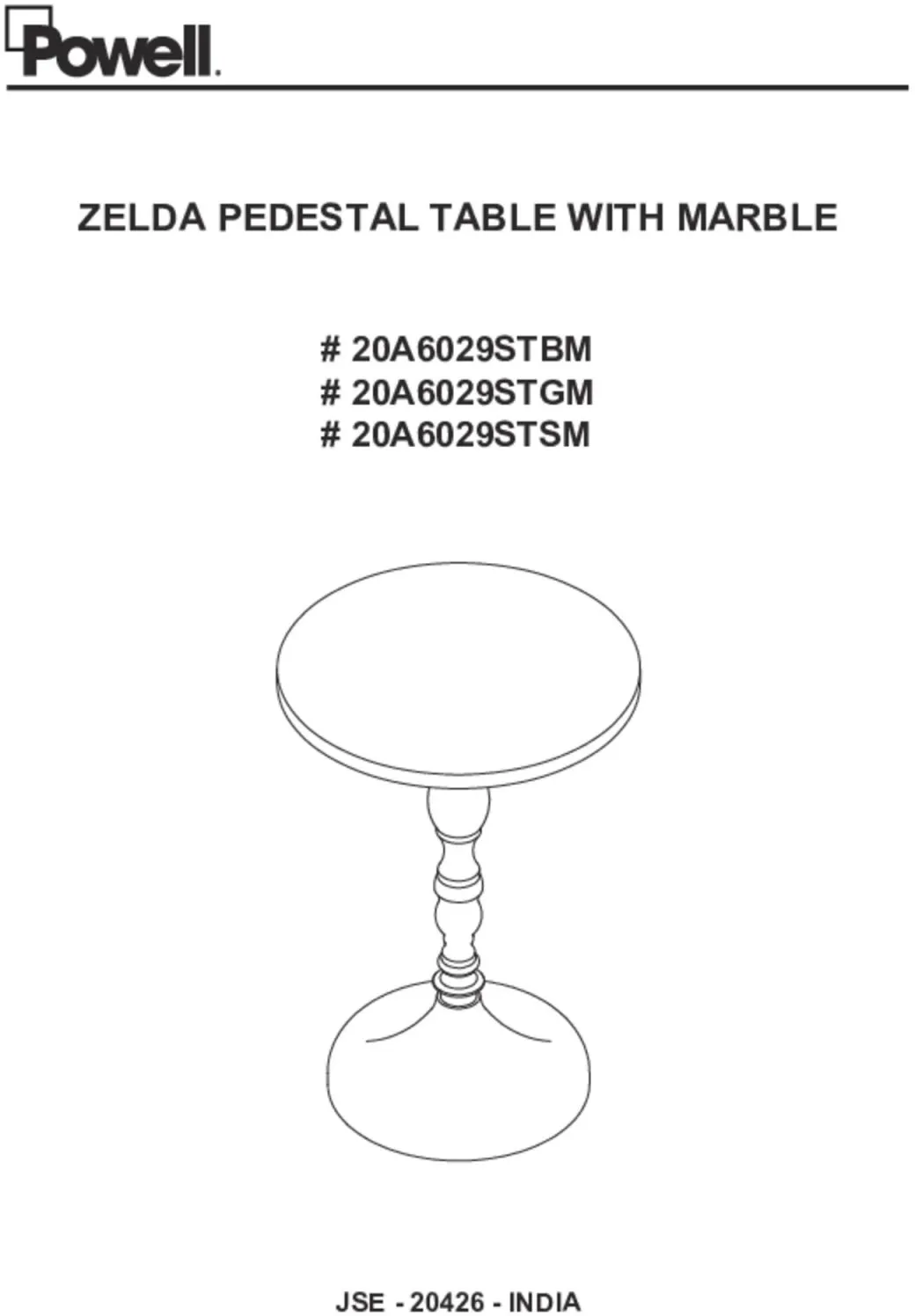 Zelda Gold Pedestal Side Table