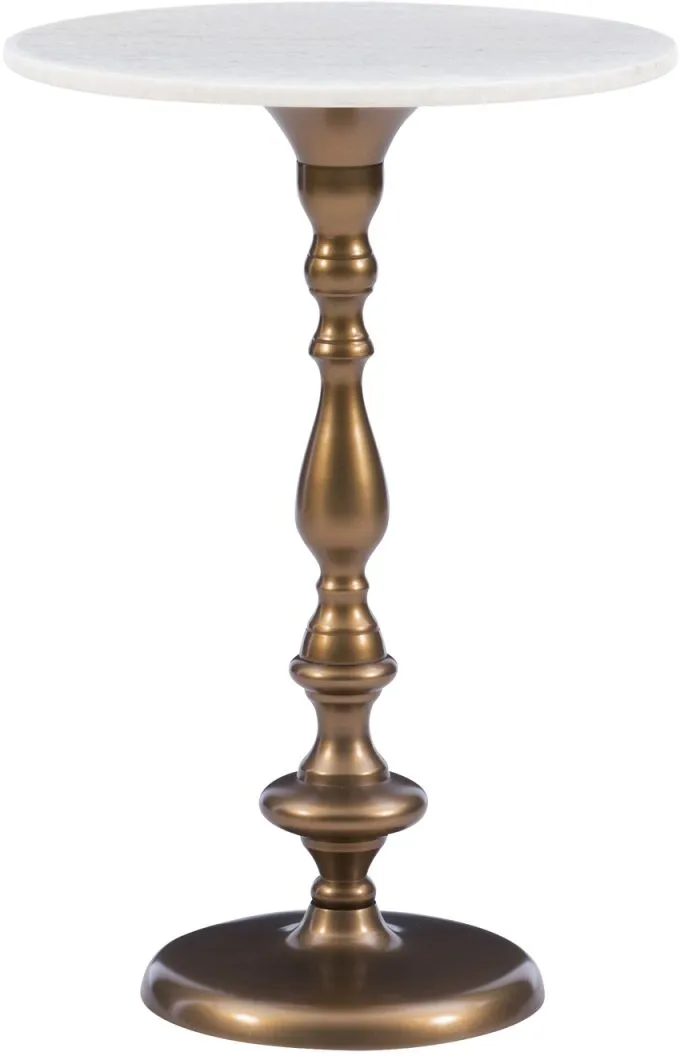 Zelda Gold Pedestal Side Table