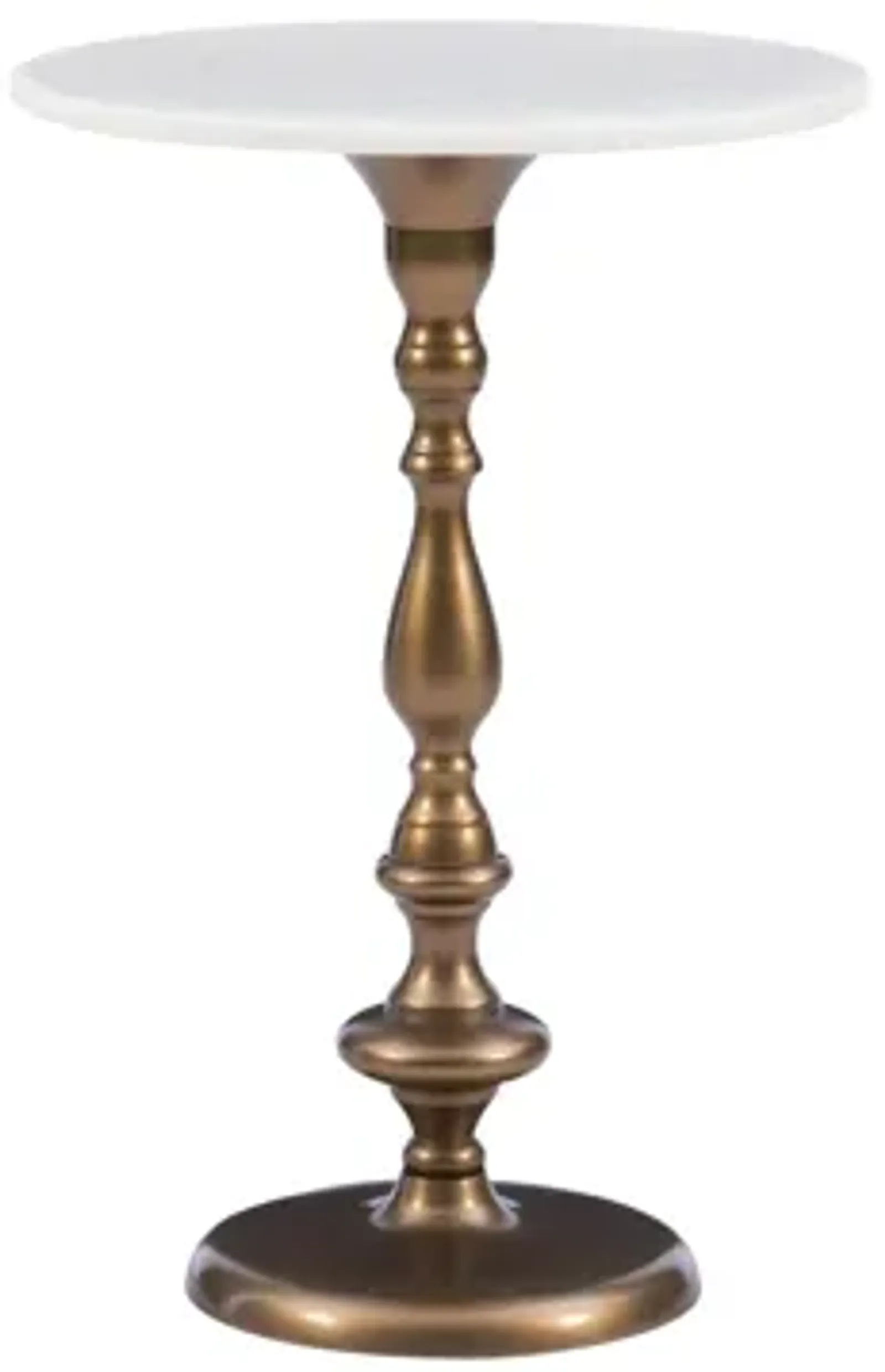 Zelda Gold Pedestal Side Table by Gardner White | Furniture.com