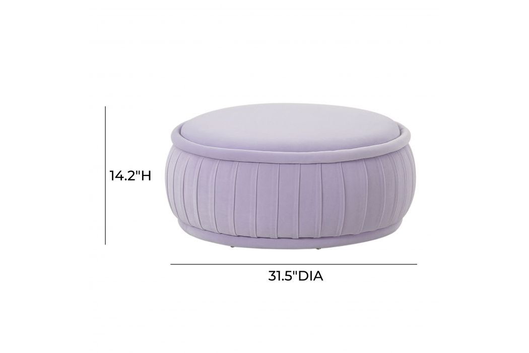Rylee Lavender Velvet Ottoman