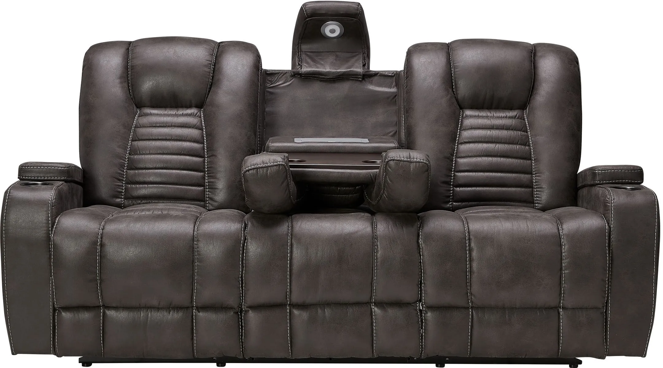 Vance Reclining Sofa with Drop Down Table