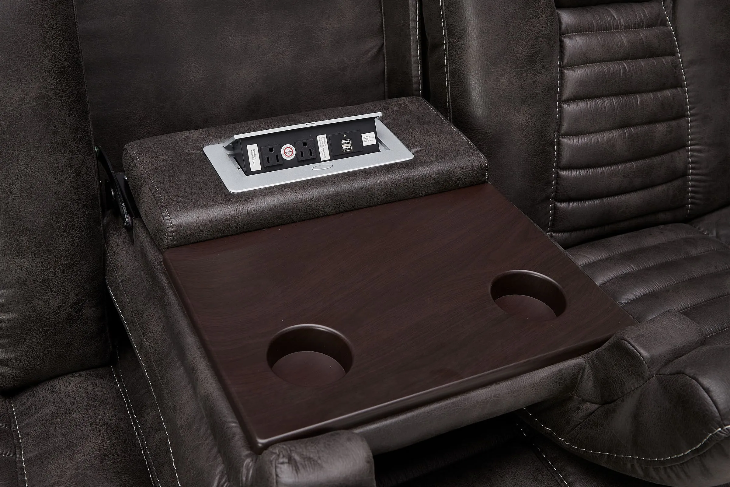 Vance Reclining Sofa with Drop Down Table