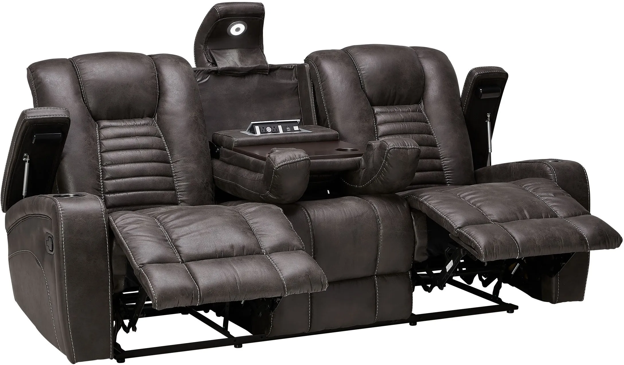 Vance Reclining Sofa with Drop Down Table