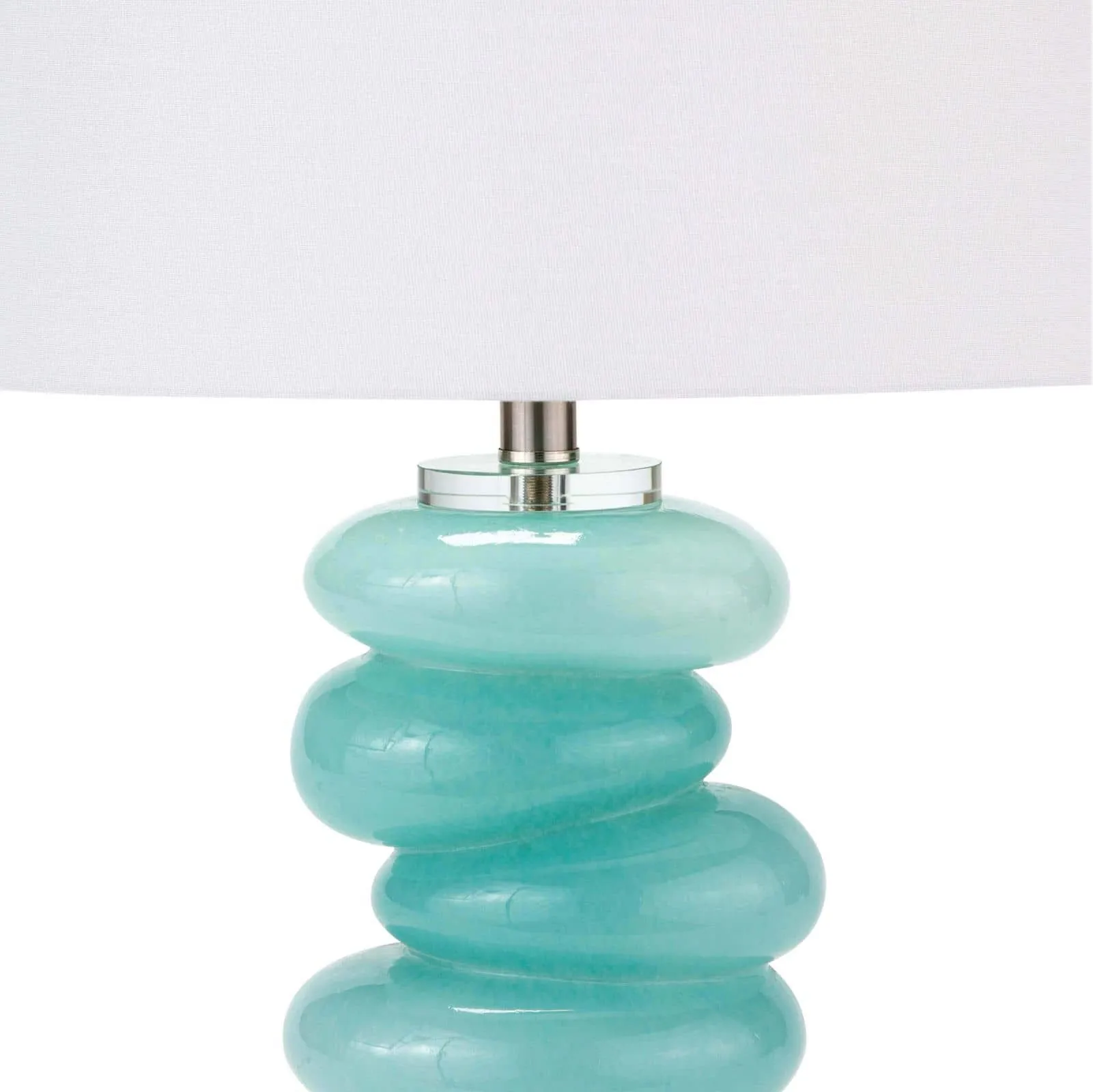 Stacked Aqua Pebble Glass Table Lamp By Regina Andrew