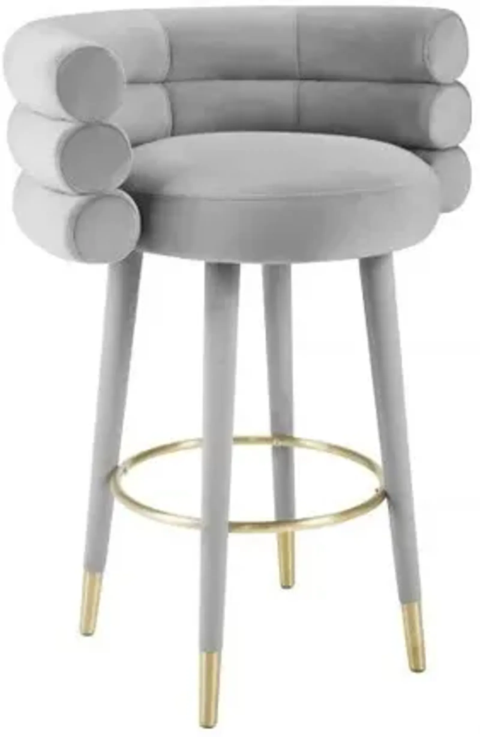 Betty Grey Velvet Barstool by Gardner White | Furniture.com