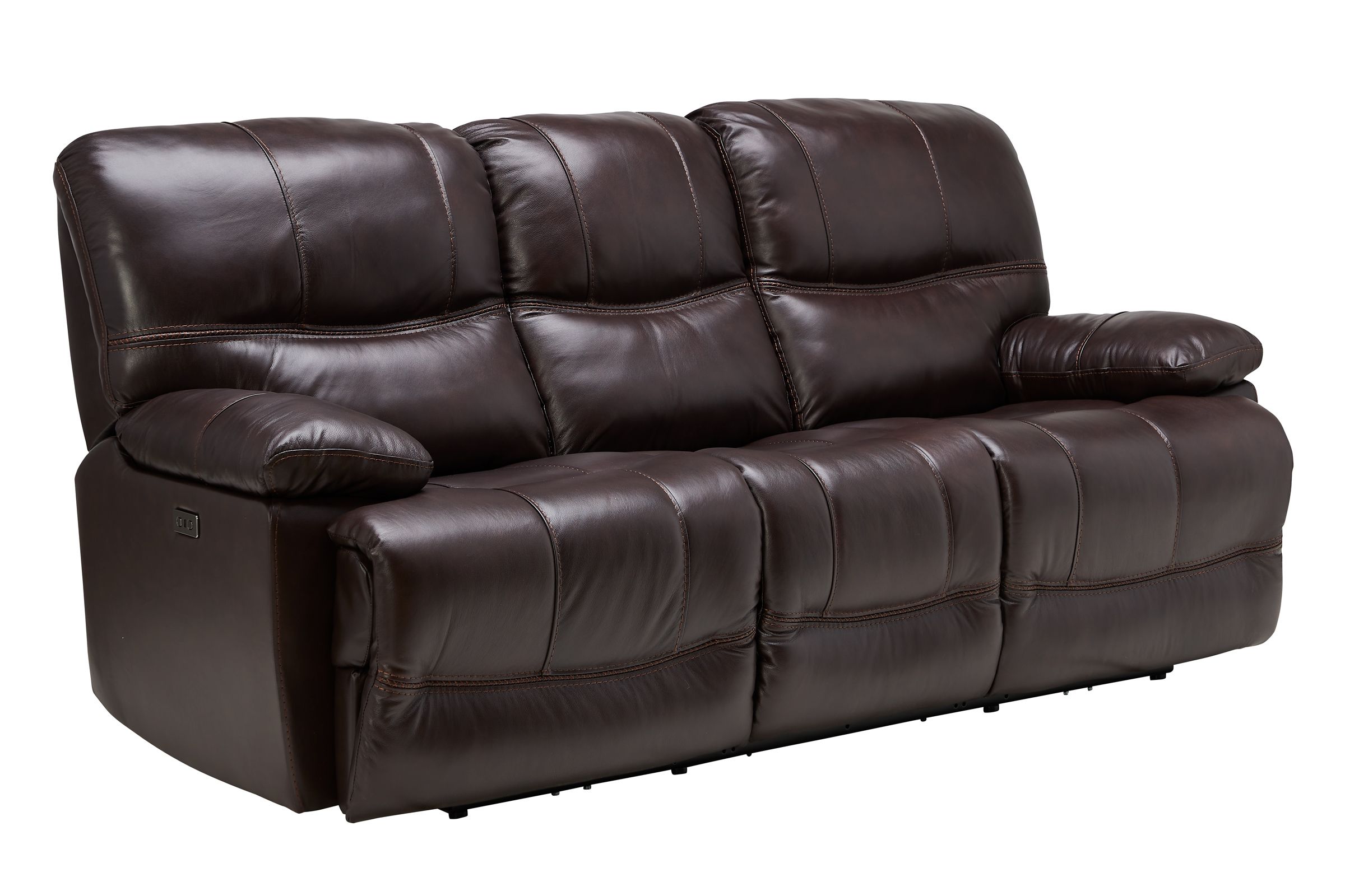 Ezra Leather Power Reclining Sofa