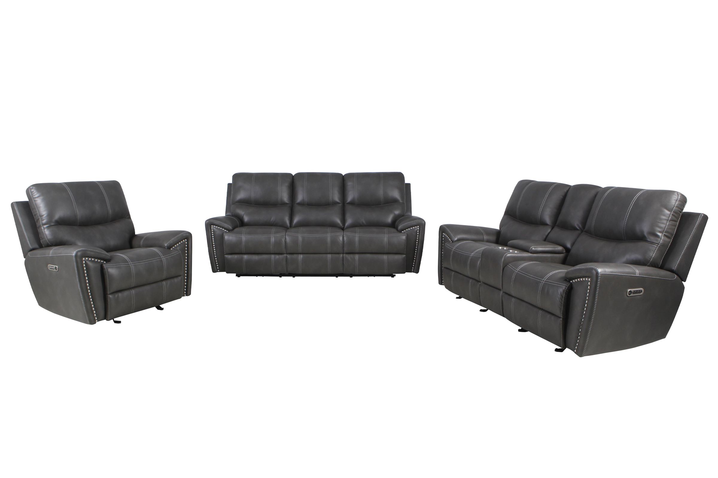 Brooks Charcoal Dual Power Reclining Sofa