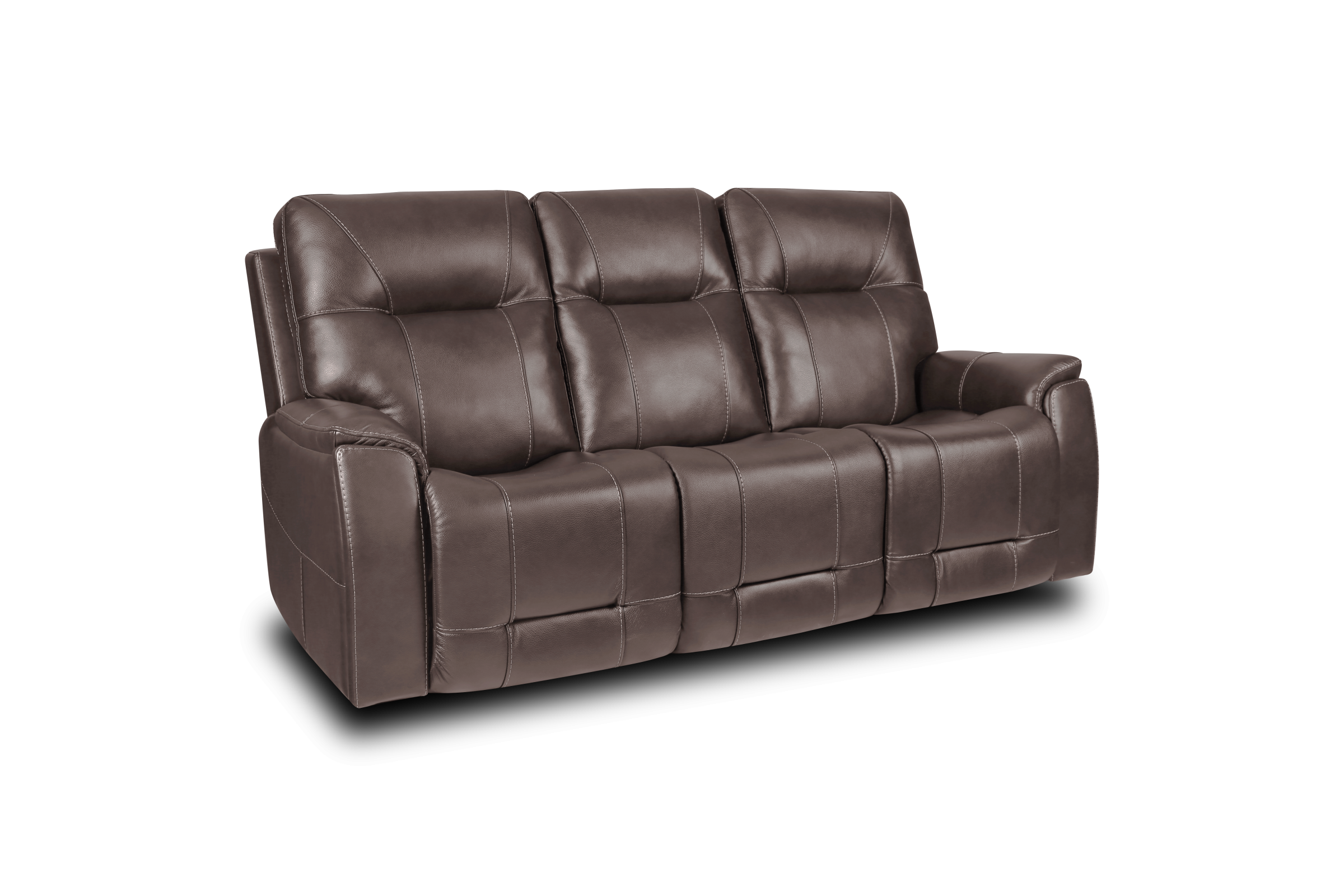 Roman Coffee Triple Power Reclining Leather Sofa