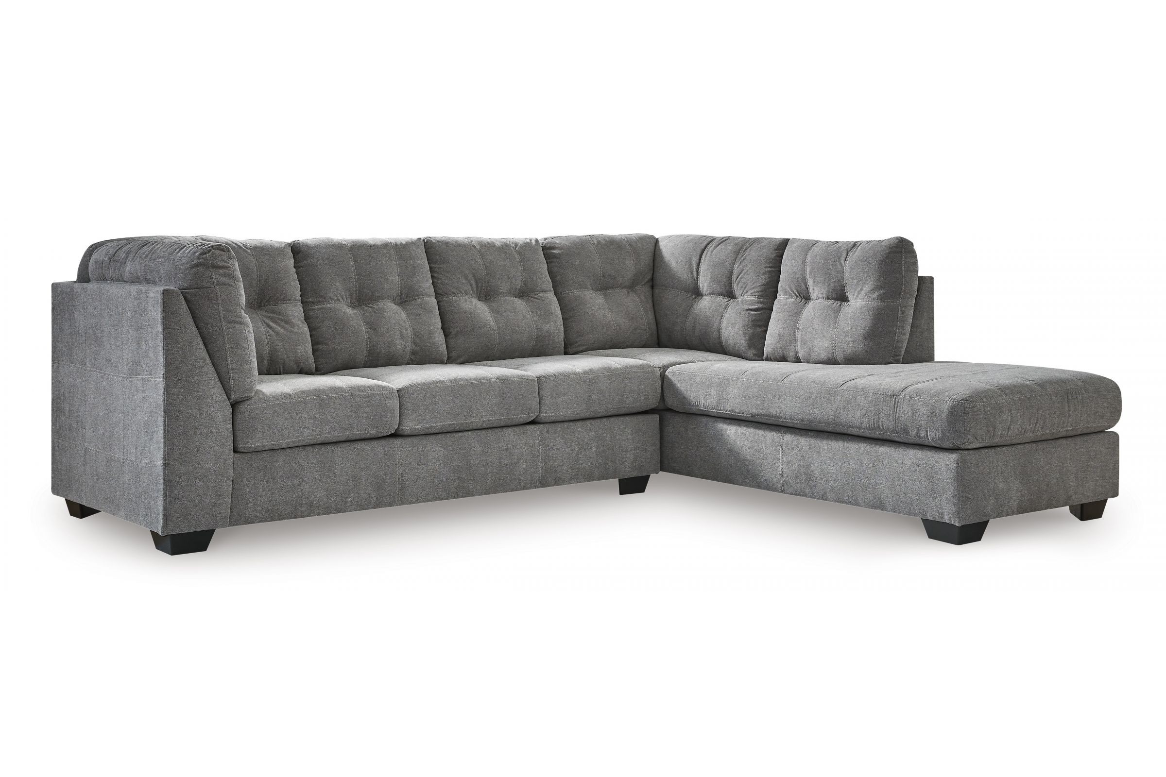 Milo Grey 2-Piece Sectional with Right Arm Facing Chaise