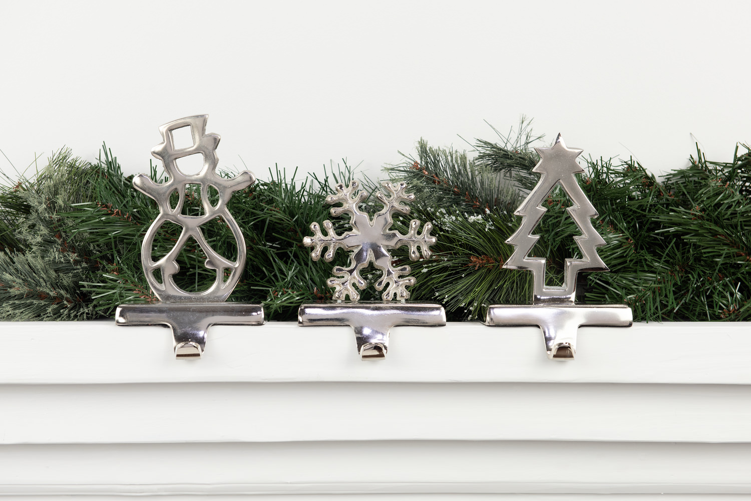 Snowman Stocking Holder - Silver