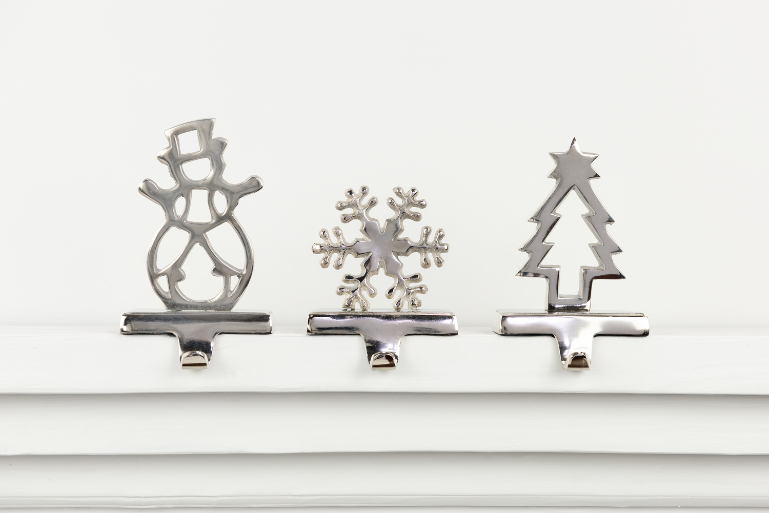 Snowman Stocking Holder - Silver