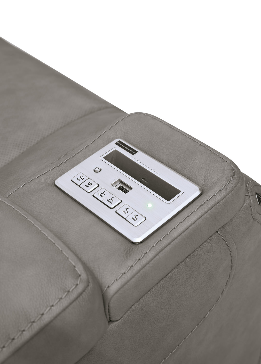 Rigel Leather Power Reclining Loveseat With Console - Gray