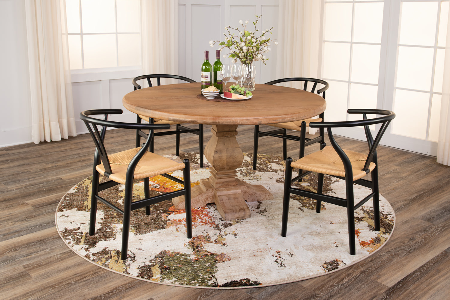 Felicia Round Dining Table With 4 Felicia Chairs