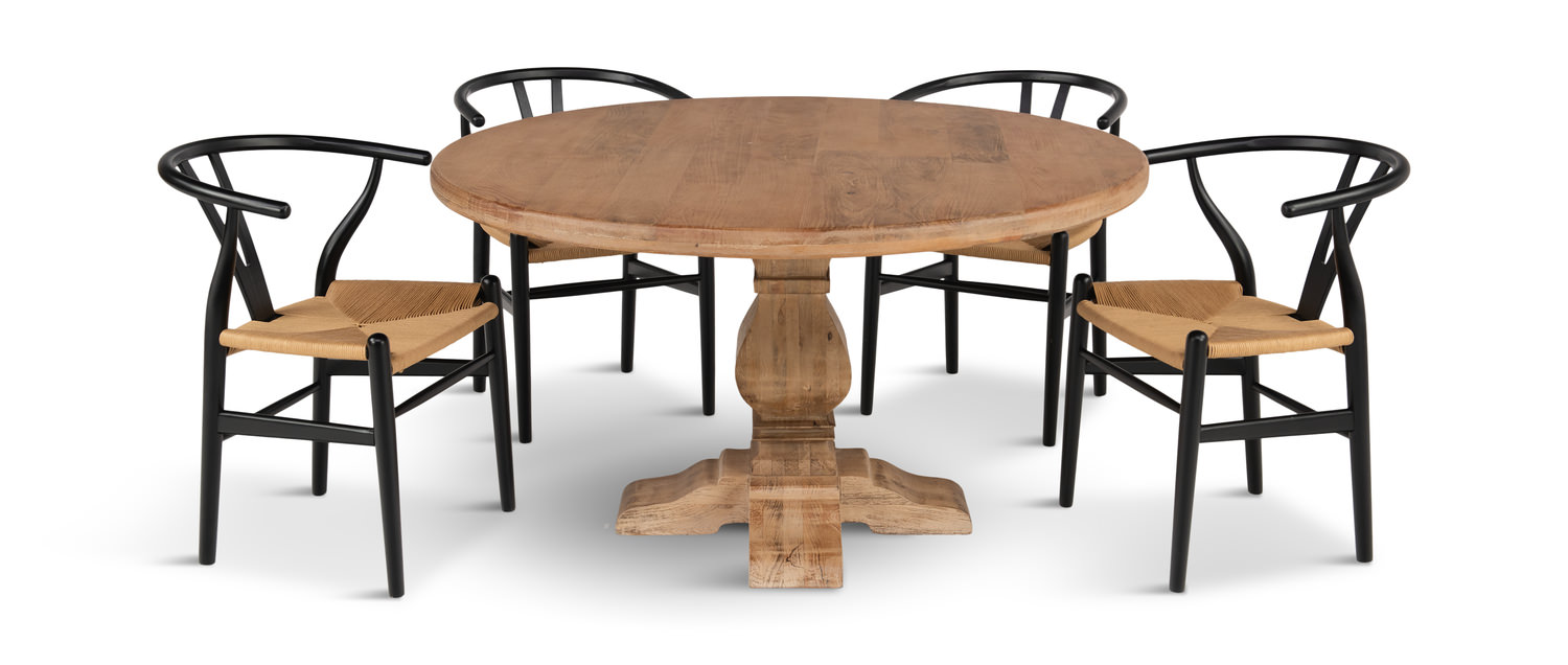 Felicia Round Dining Table With 4 Felicia Chairs