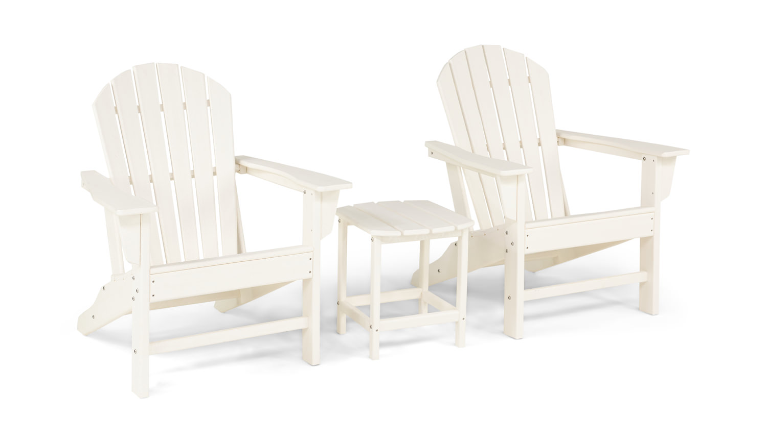 Sunset II 3 Piece Adirondack Set - White