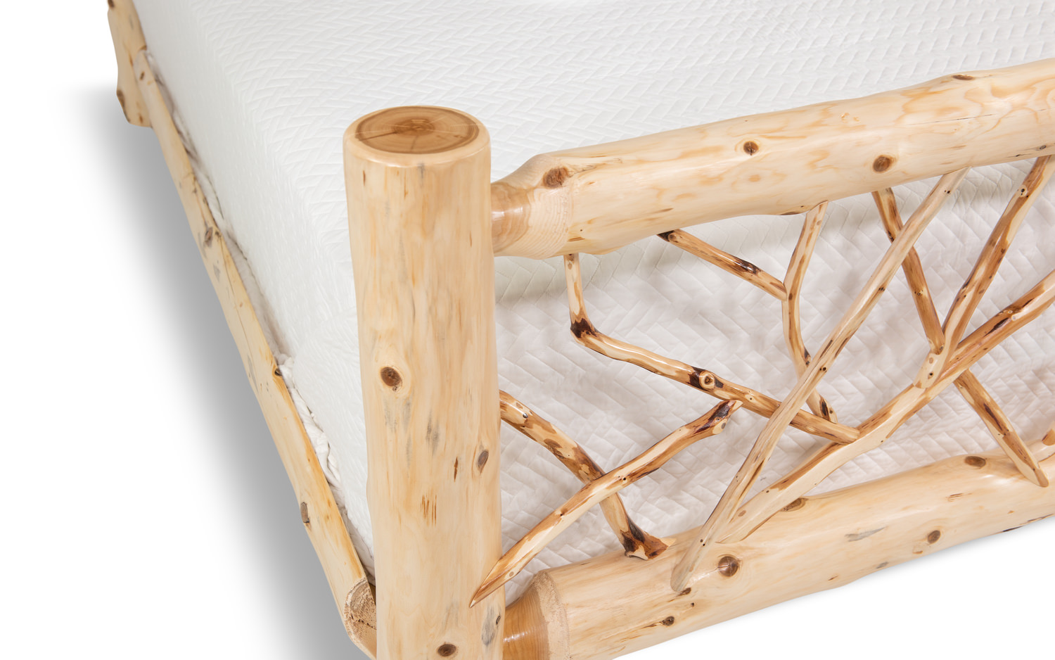 Cedar Log King Twig Bed