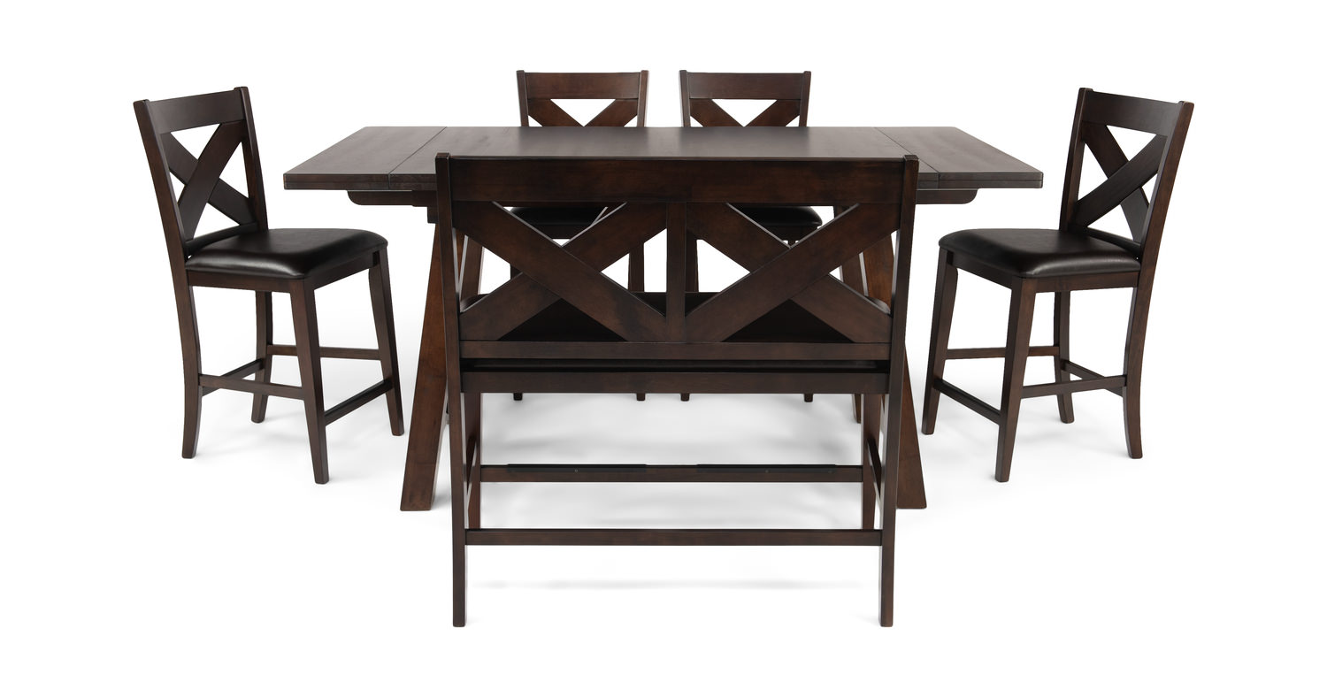 Sheridan Counter Table With 4 Stools And Bench