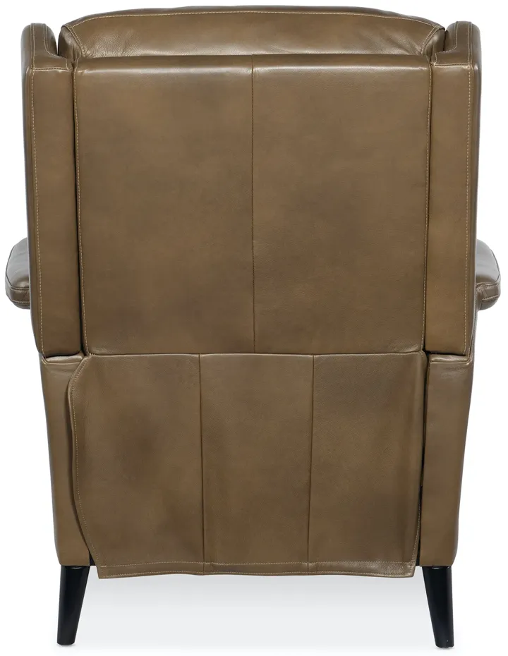 DEACON ROGUE WALNUT LEATHER POWER RECLINER CHAIR WITH POWER HEADREST