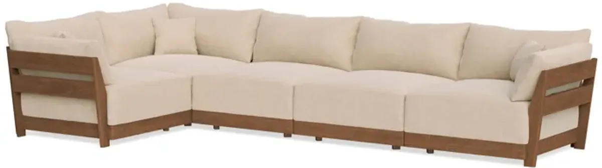 Modular Bondi Espresso 5-Seater L-Sectional in Alabaster | Memory Foam ...