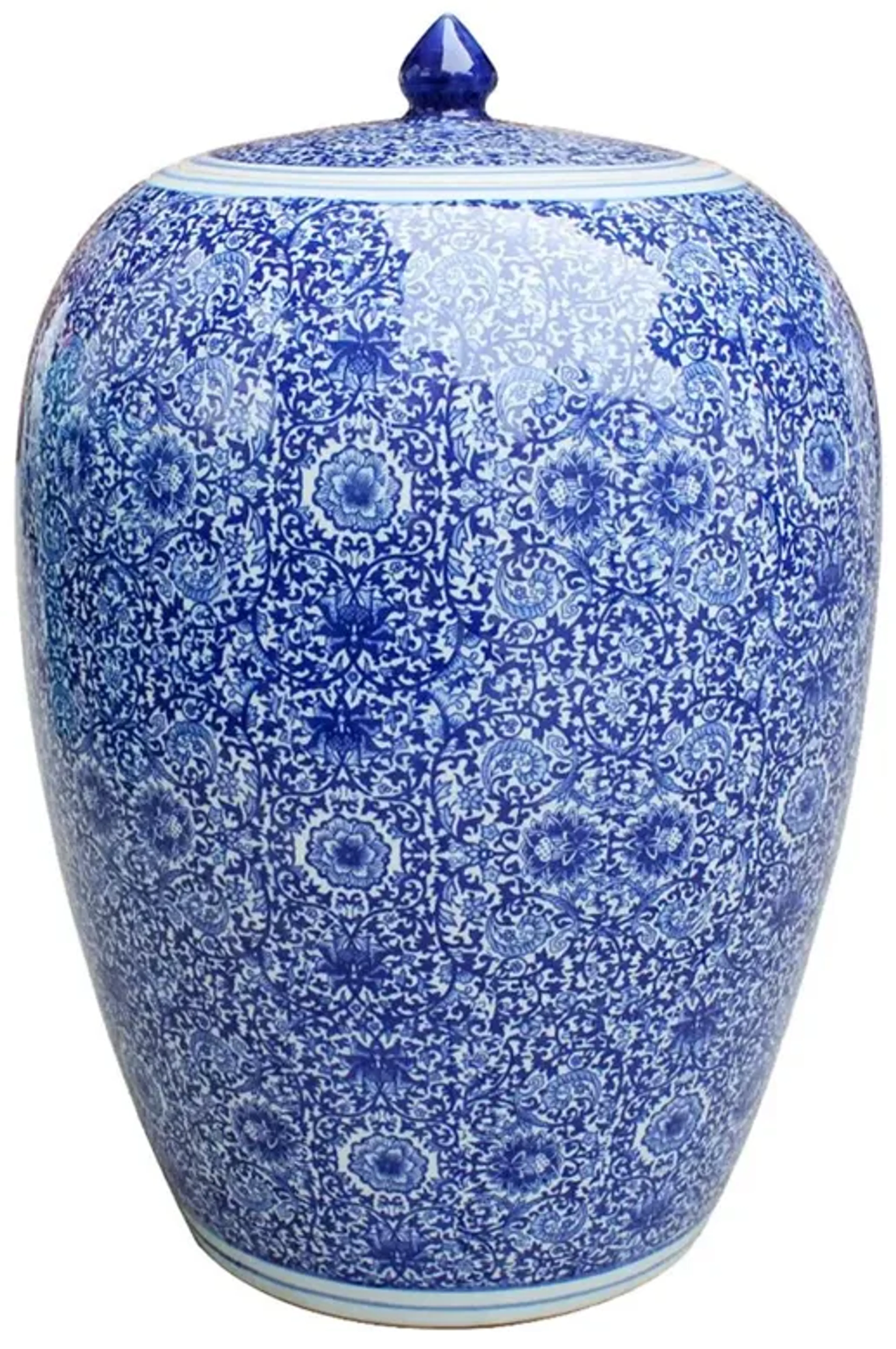 Zuri French Country Blue And White Porcelain Cluster Flower Ginger Jar ...