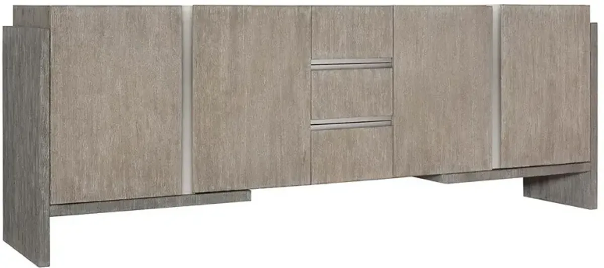 Tussac Coastal Beach Beige Wood Media Console - 78” by Kathy Kuo Home ...