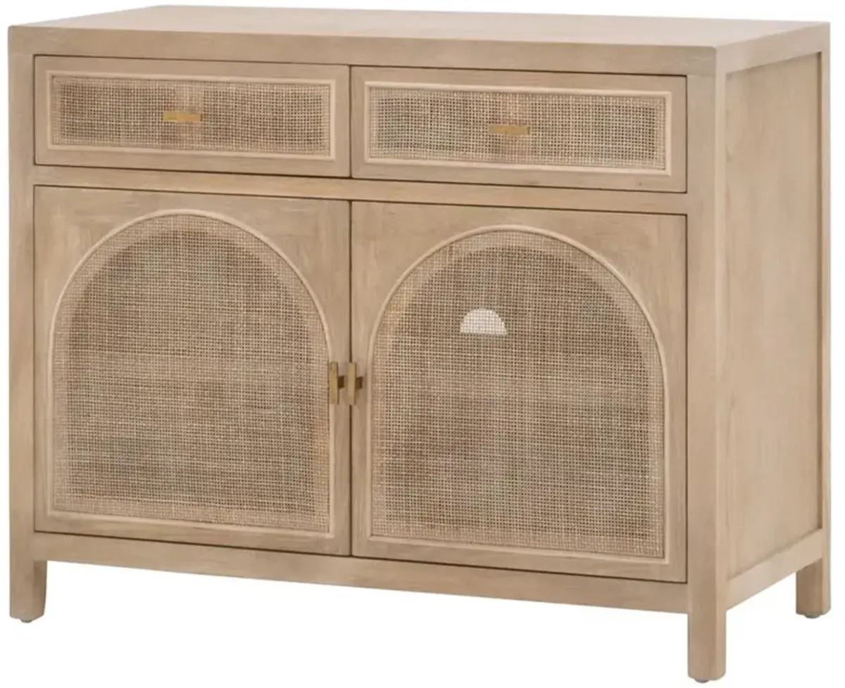 Tussac Coastal Beach Beige Wood Media Console - 78” by Kathy Kuo Home ...