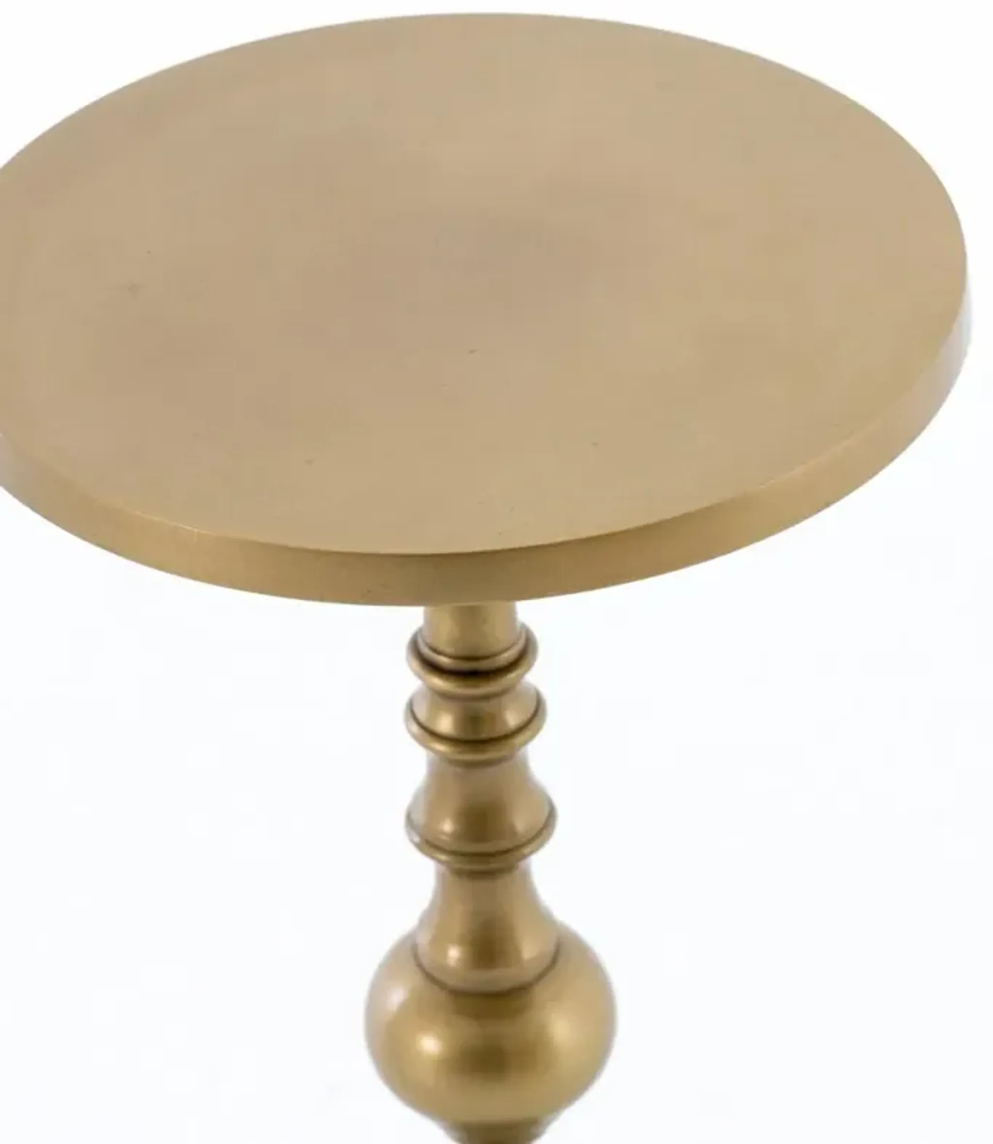Carson Hollywood Regency Brass Aluminum Round Pedestal End Table ...