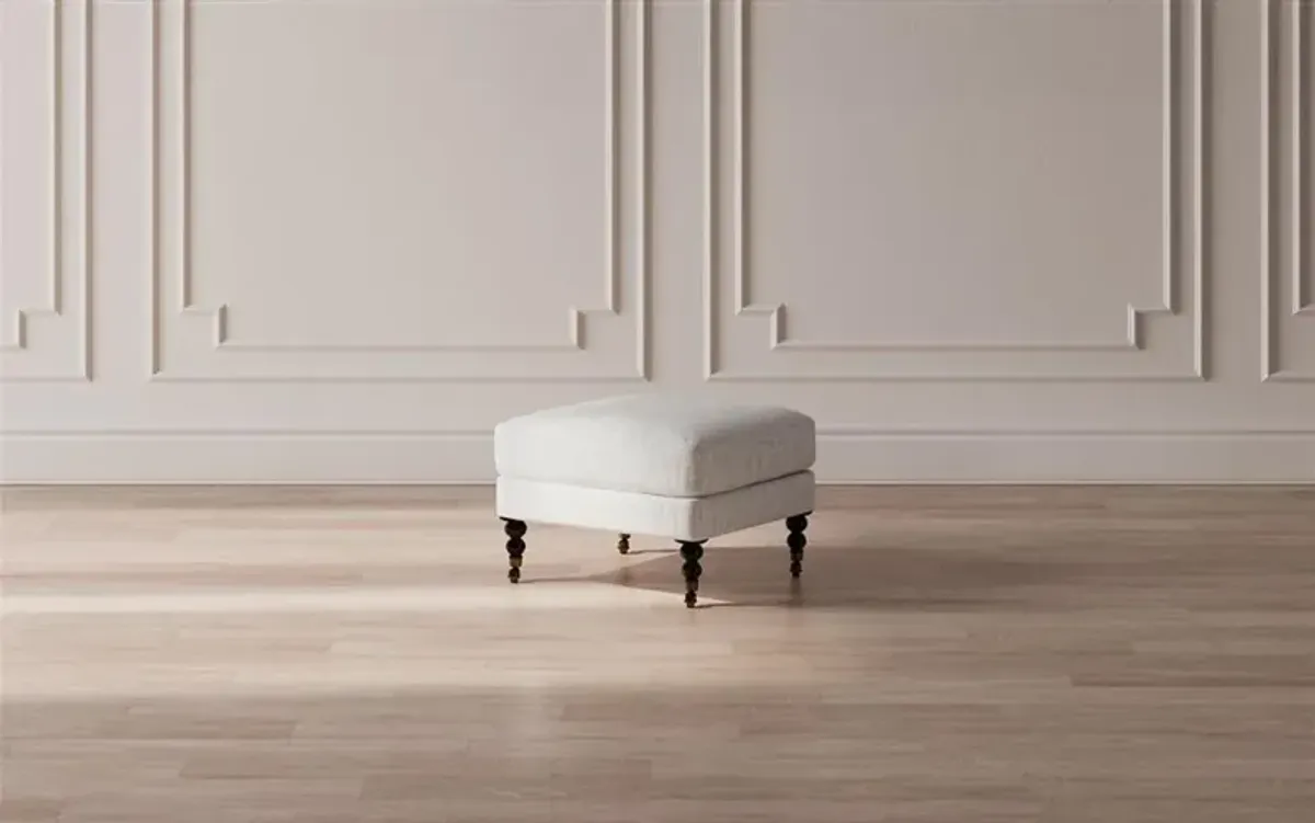 Hartwell Sea Spray Performance Ottoman by Kathy Kuo Home | Furniture.com